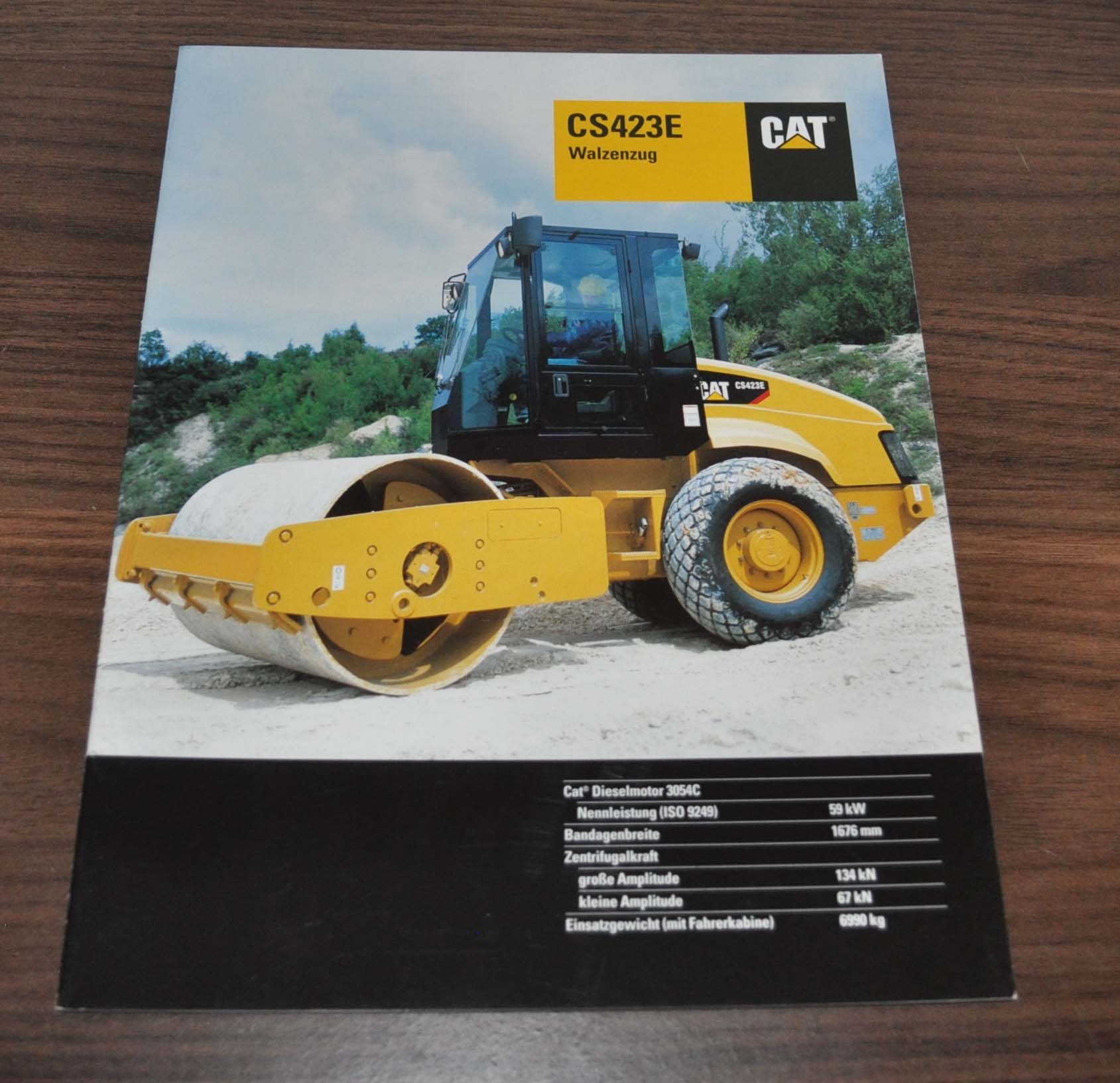 Caterpillar CS423E Walzenzug Vibratory Soil Compactor Brochure Prospekt ...