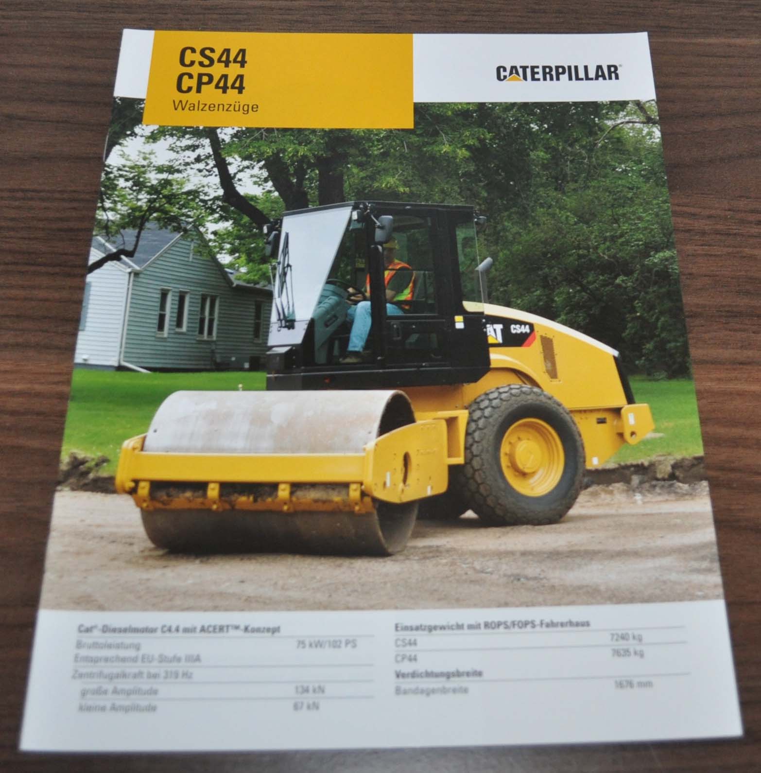 Caterpillar CS44 CP44 Walzenzuge Vibratory Soil Compactor Brochure ...