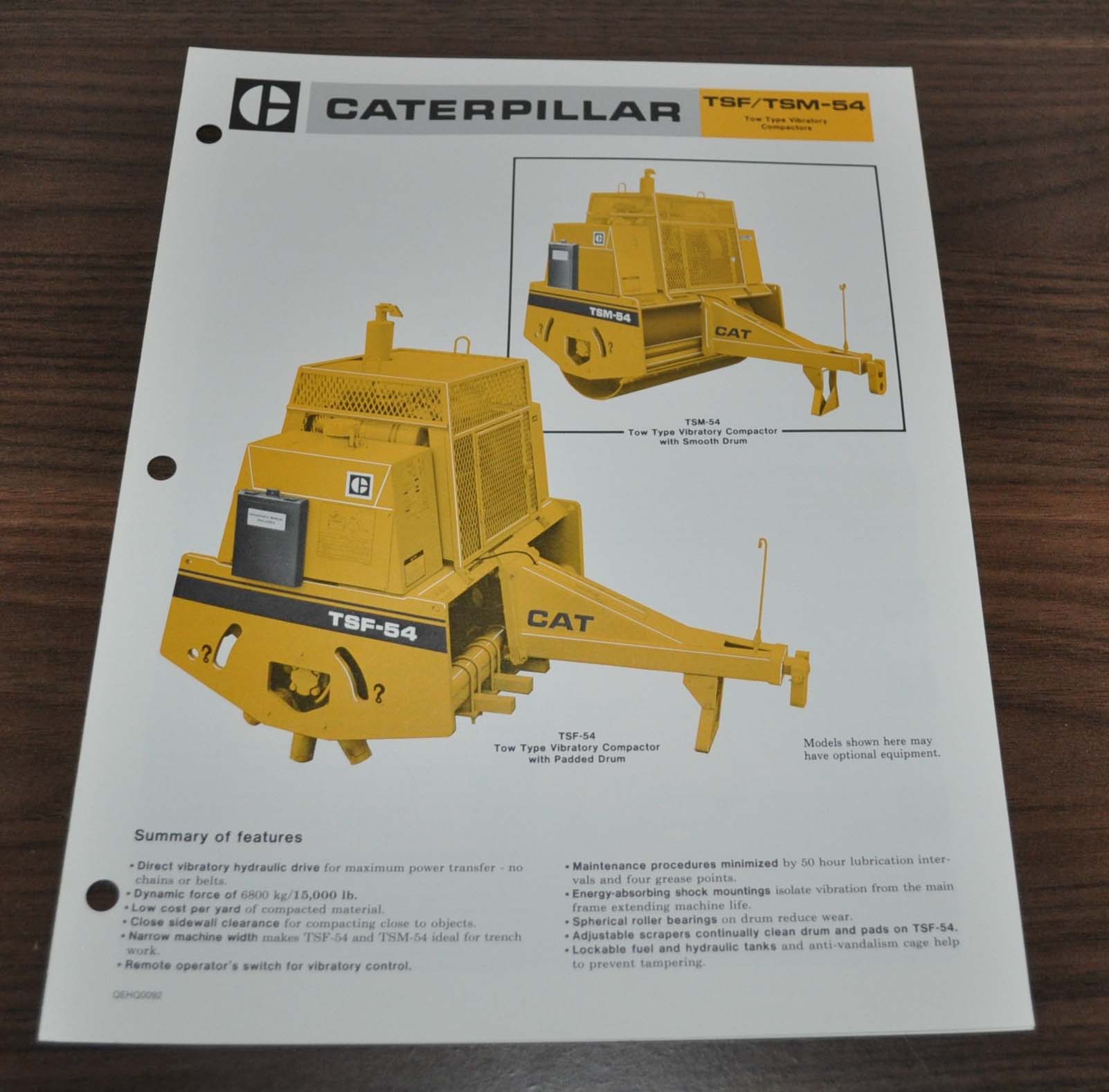 Caterpillar TSF/TSM-54 Tow Type Vibratory Compactors Cat Brochure ...