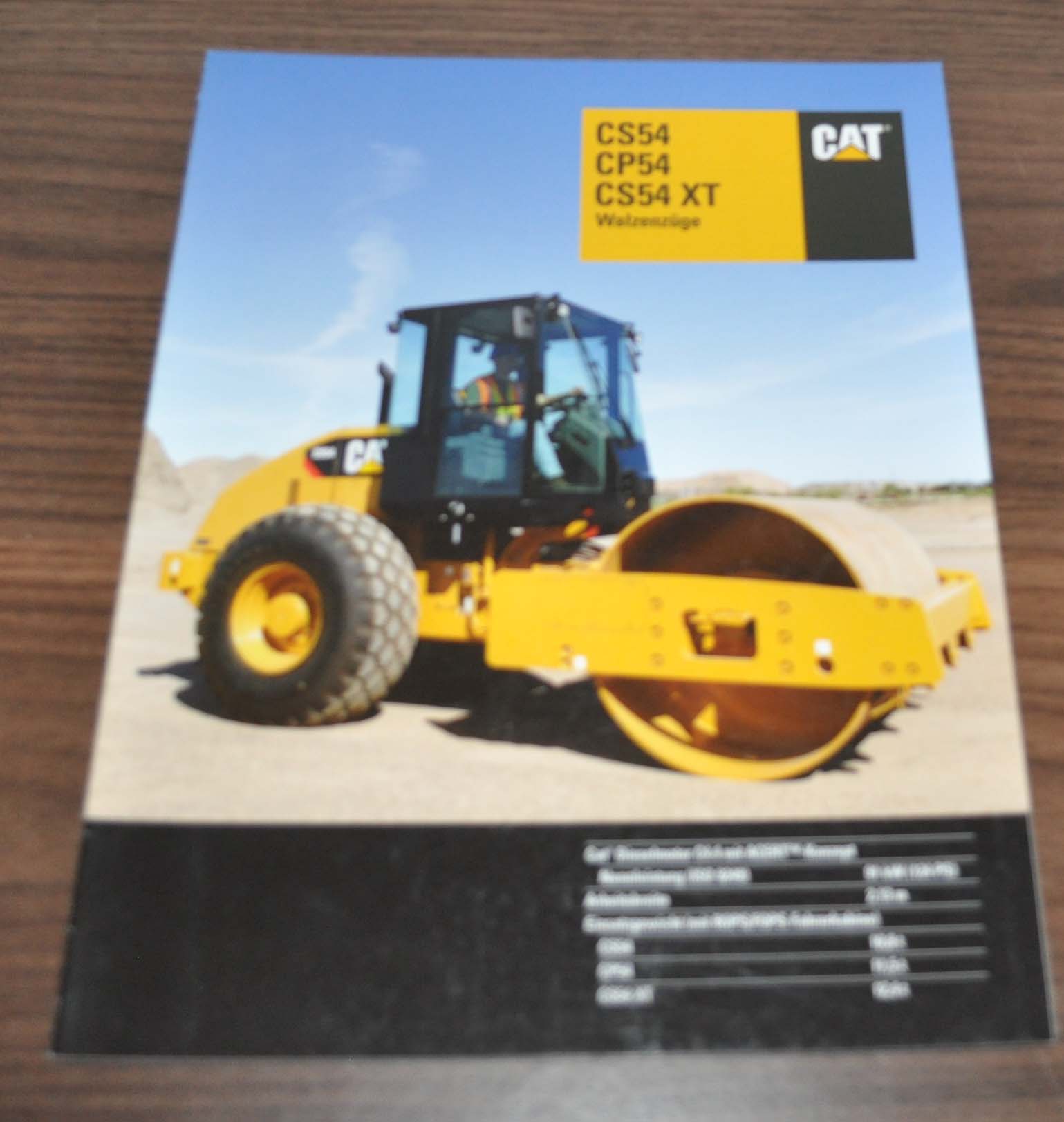 Caterpillar CS54 CP54 XT Walzenzuge Vibratory Soil Compactor Brochure ...