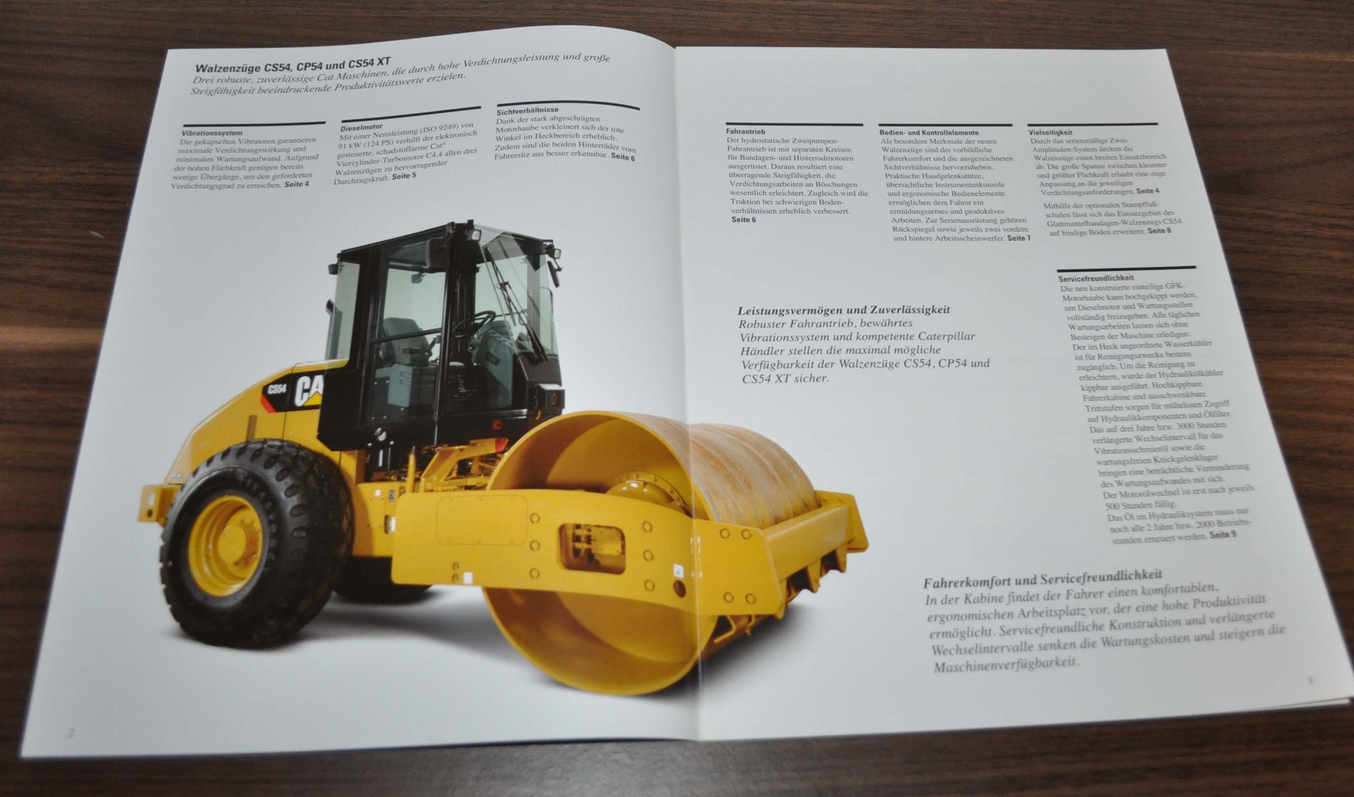 Caterpillar CS54 CP54 XT Walzenzuge Vibratory Soil Compactor Brochure ...