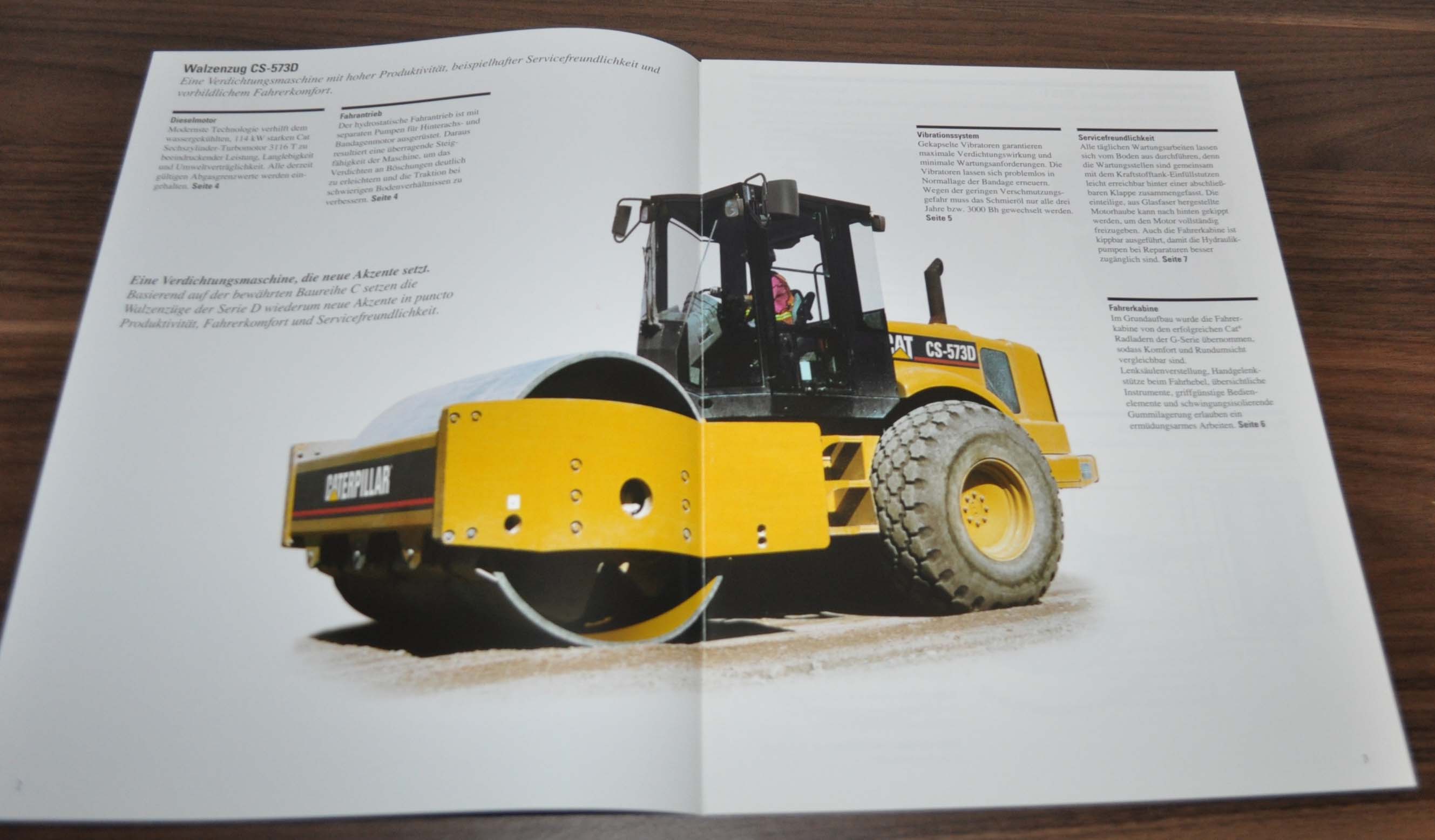 Caterpillar CS-573D Walzenzug Vibratory Soil Compactor Brochure ...