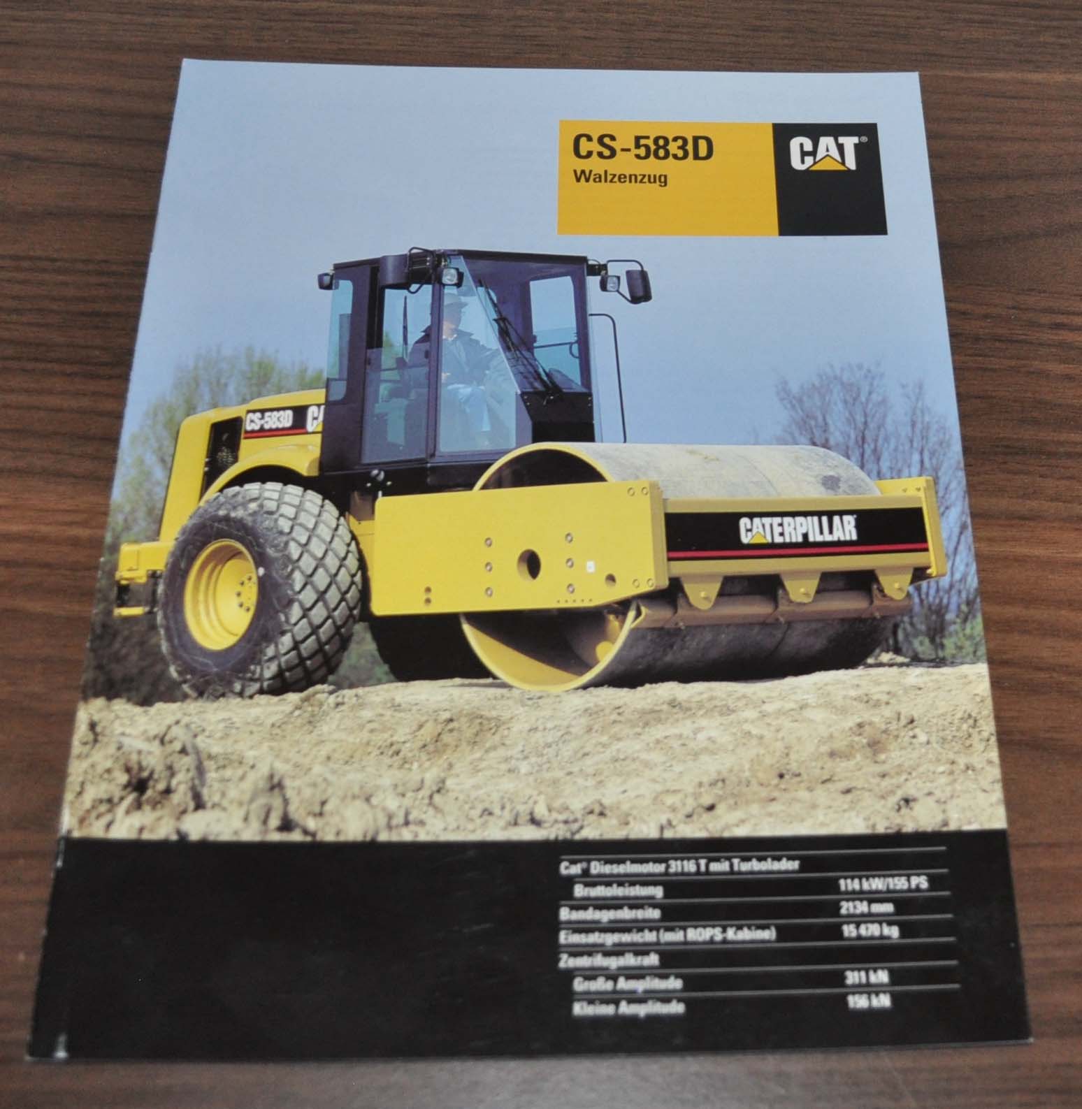 Caterpillar CS-583D Walzenzug Vibratory Soil Compactor Brochure ...