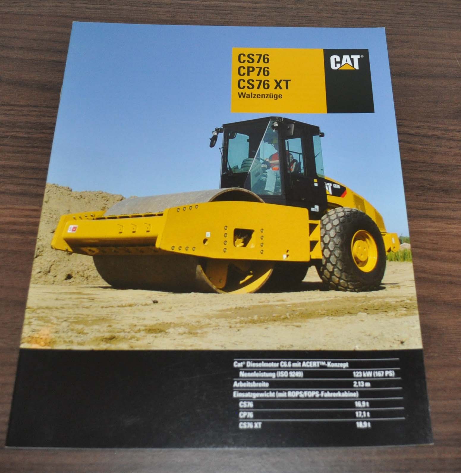 Caterpillar CS76 CP76 XT Walzenzug Soil Compactor Brochure Prospekt DE ...