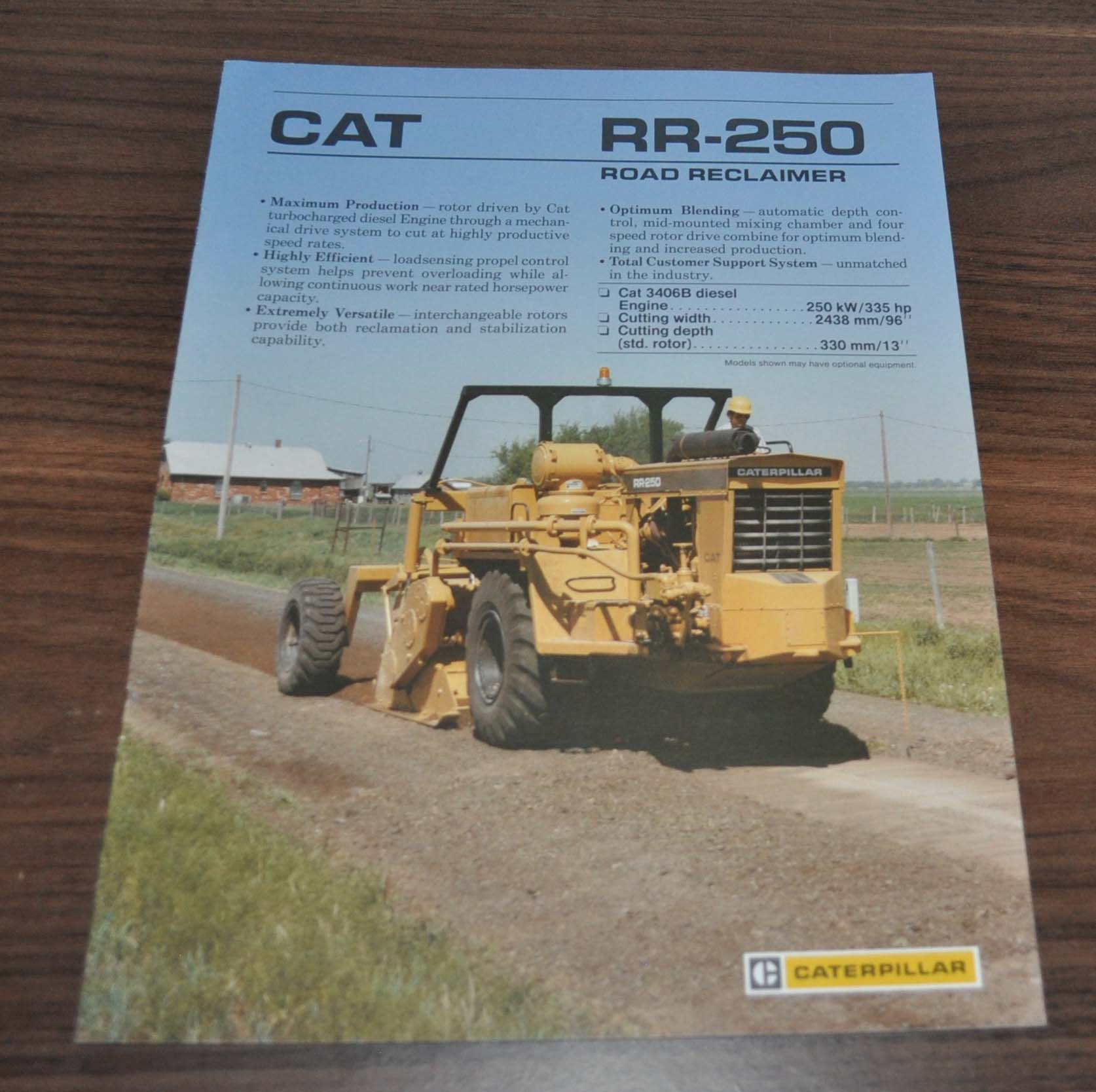 Caterpillar RR-250 Road Reclaimer Specification Brochure Prospekt ...