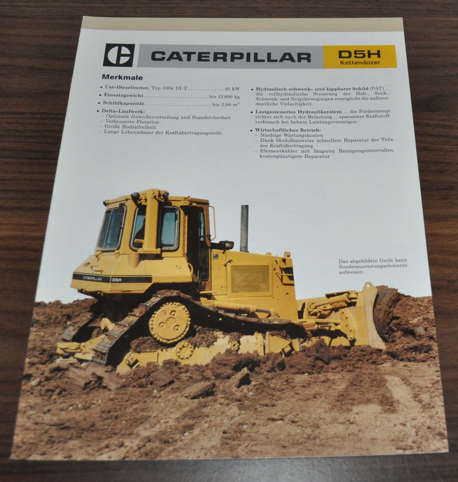Caterpillar D5H Kettendozer Tractor Specification Cat Brochure Prospekt ...