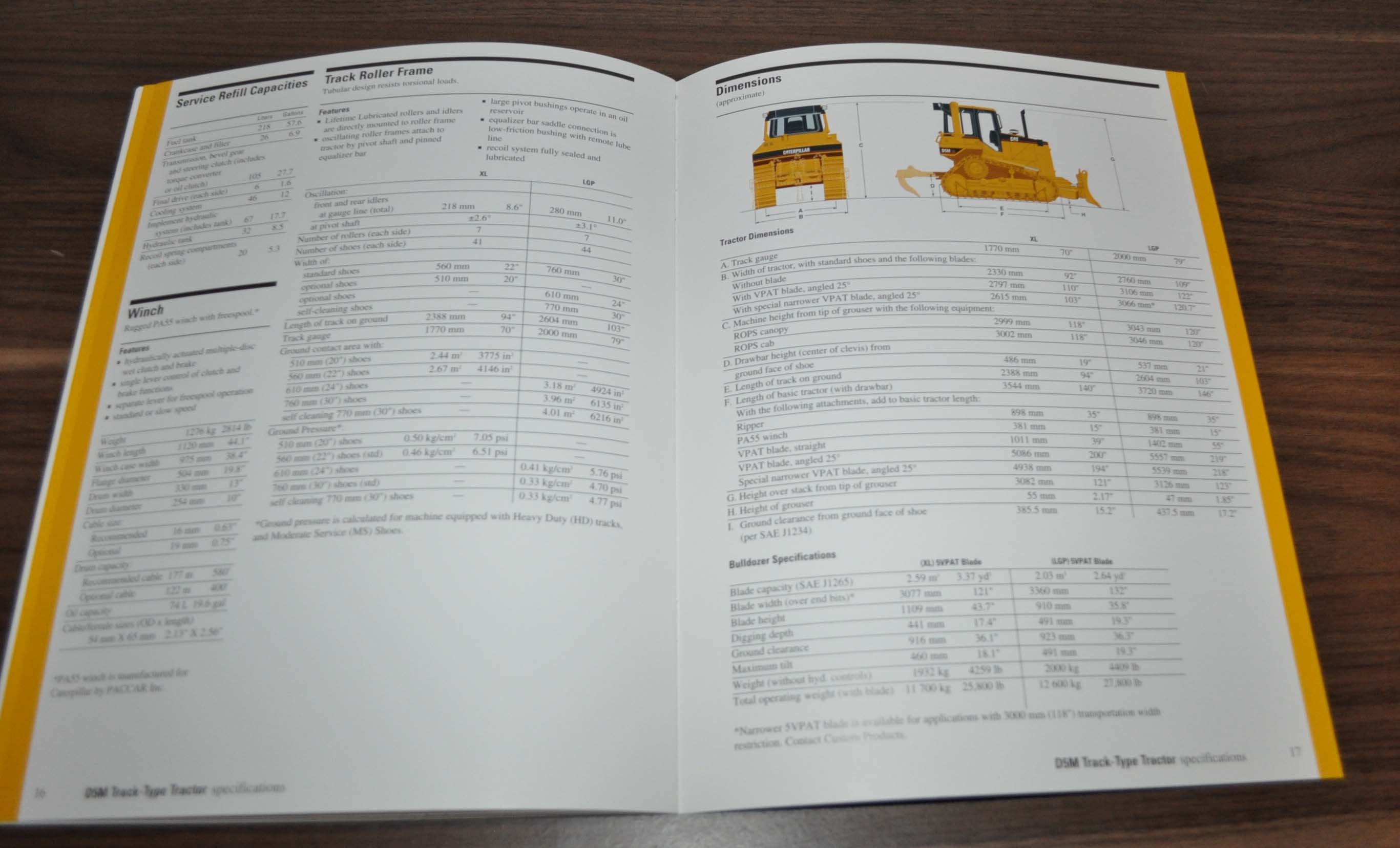 Caterpillar D5M Dozer Tractor Specification Cat Technical Data Brochure ...