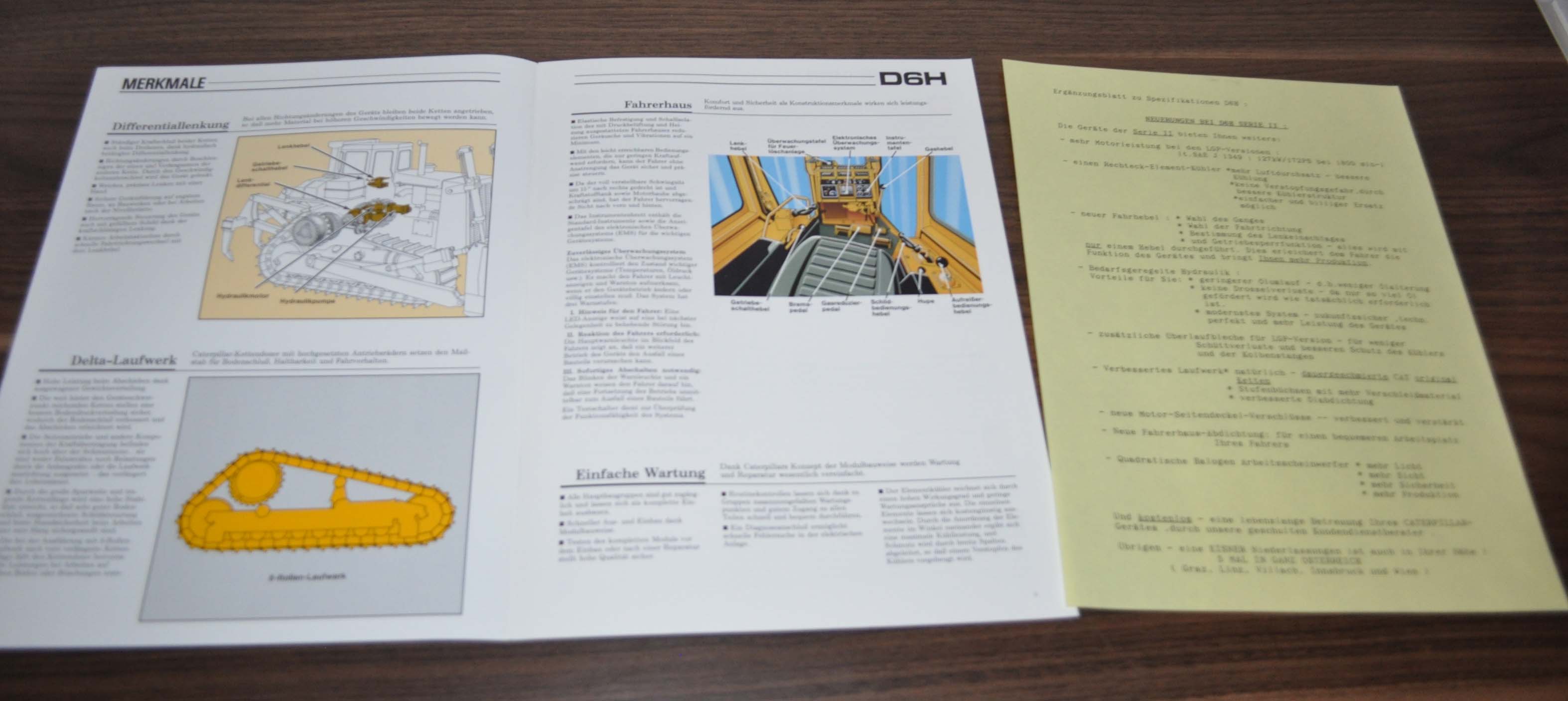 Caterpillar D6H Kettendozer Tractor Specification Cat Brochure Prospekt ...