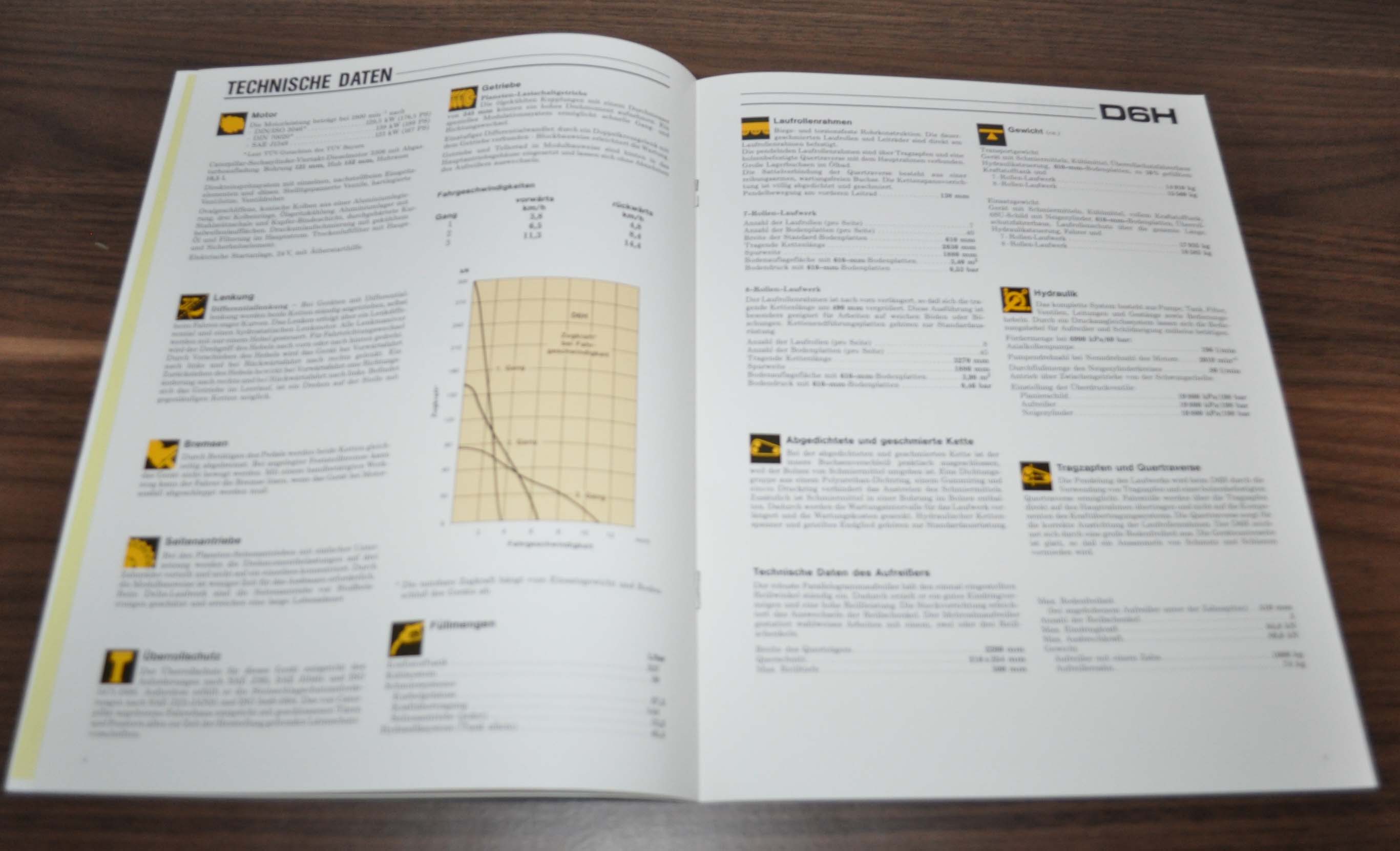 Caterpillar D6H Kettendozer Tractor Specification Cat Brochure Prospekt ...