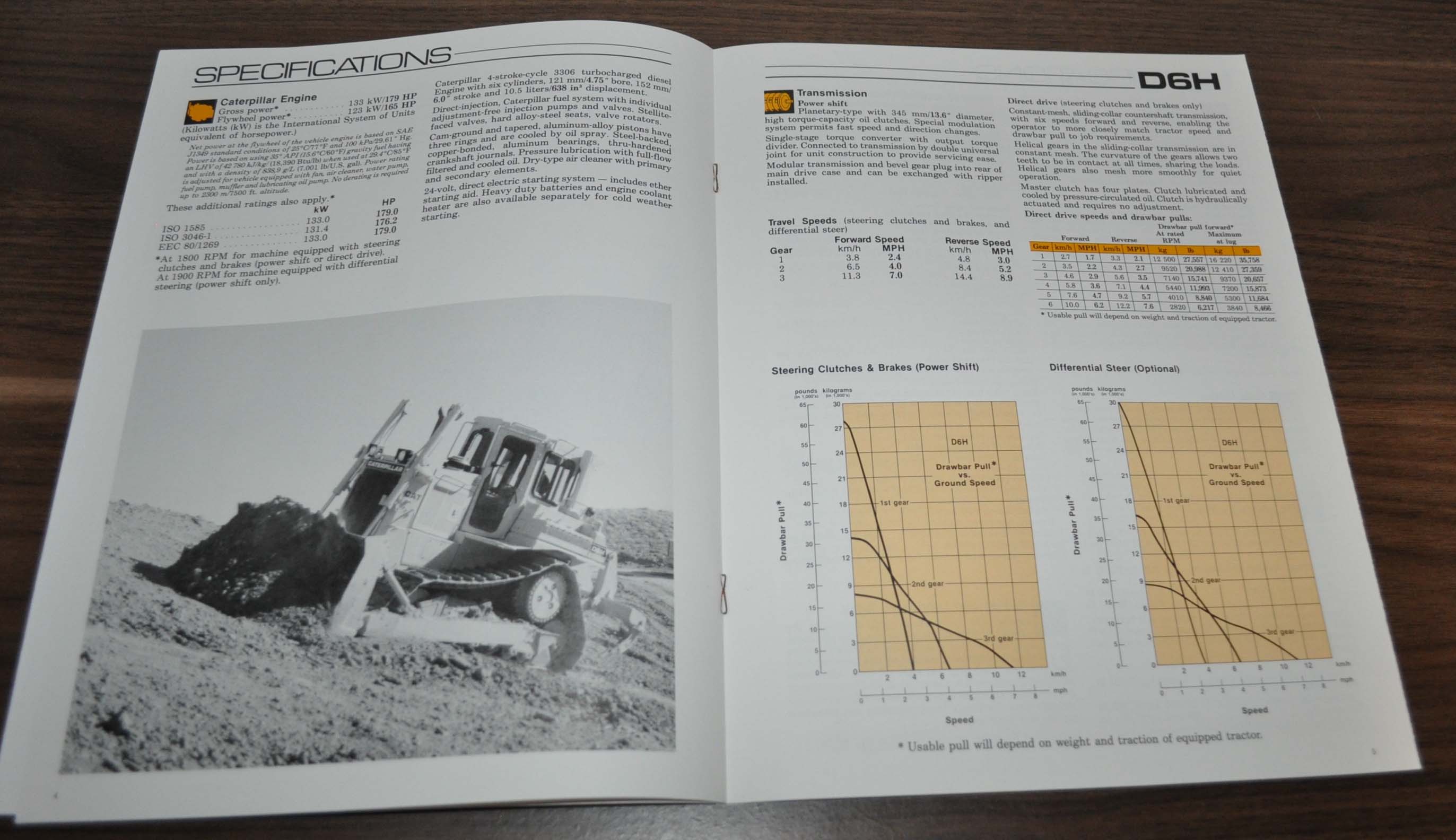 Caterpillar D6H Dozer Tractor Specification Cat Technical Data Brochure ...