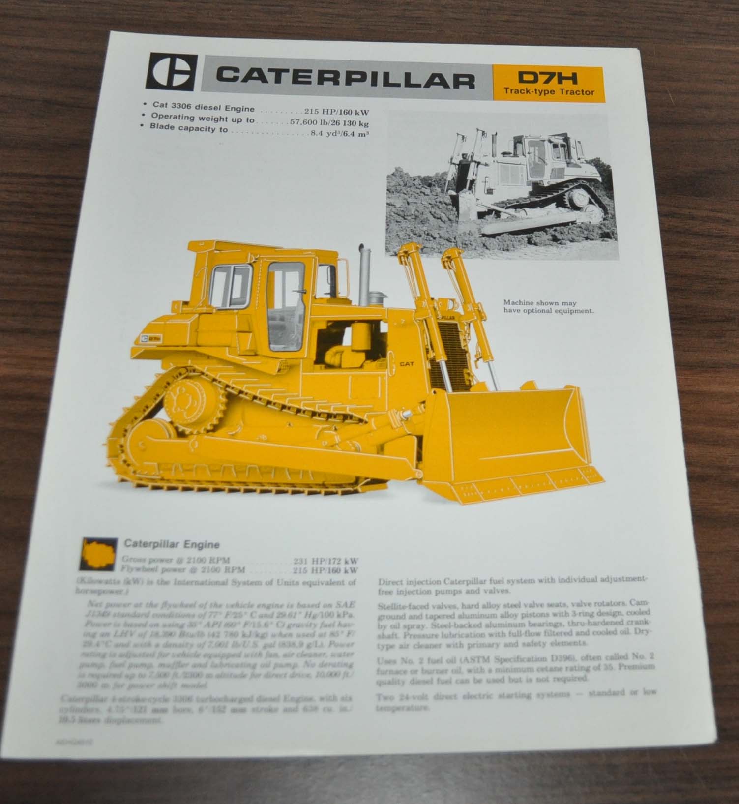 Caterpillar D7H Dozer Tractor Specification Technical Data Brochure ...