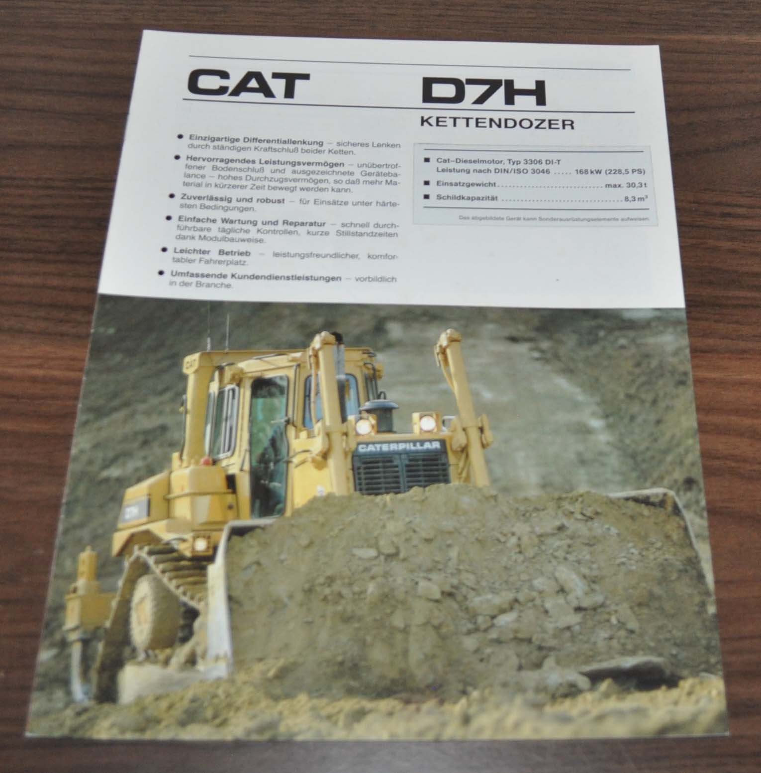 Caterpillar D7H Kettendozer Tractor Specification Cat Brochure Prospekt ...