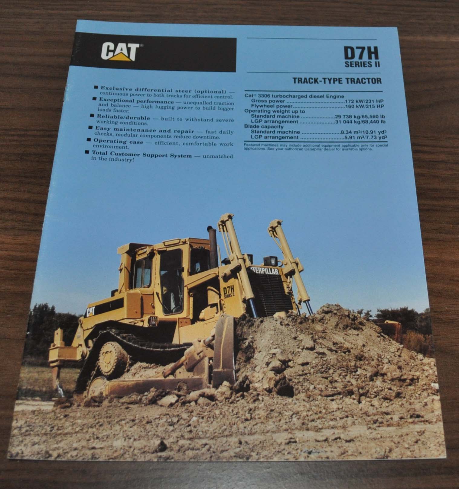 Caterpillar D7H Dozer Tractor Specification Technical Data Brochure ...