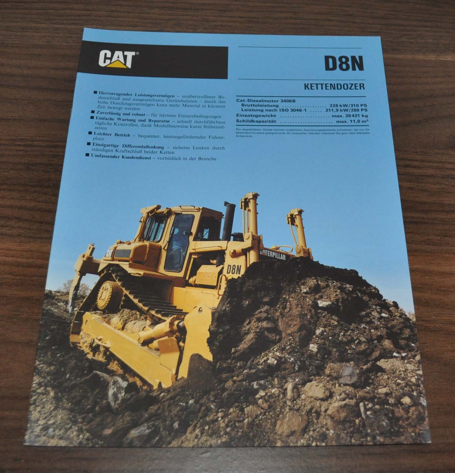 Caterpillar D8N Kettendozer Tractor Specification Cat Brochure Prospekt – AUTO BROCHURE