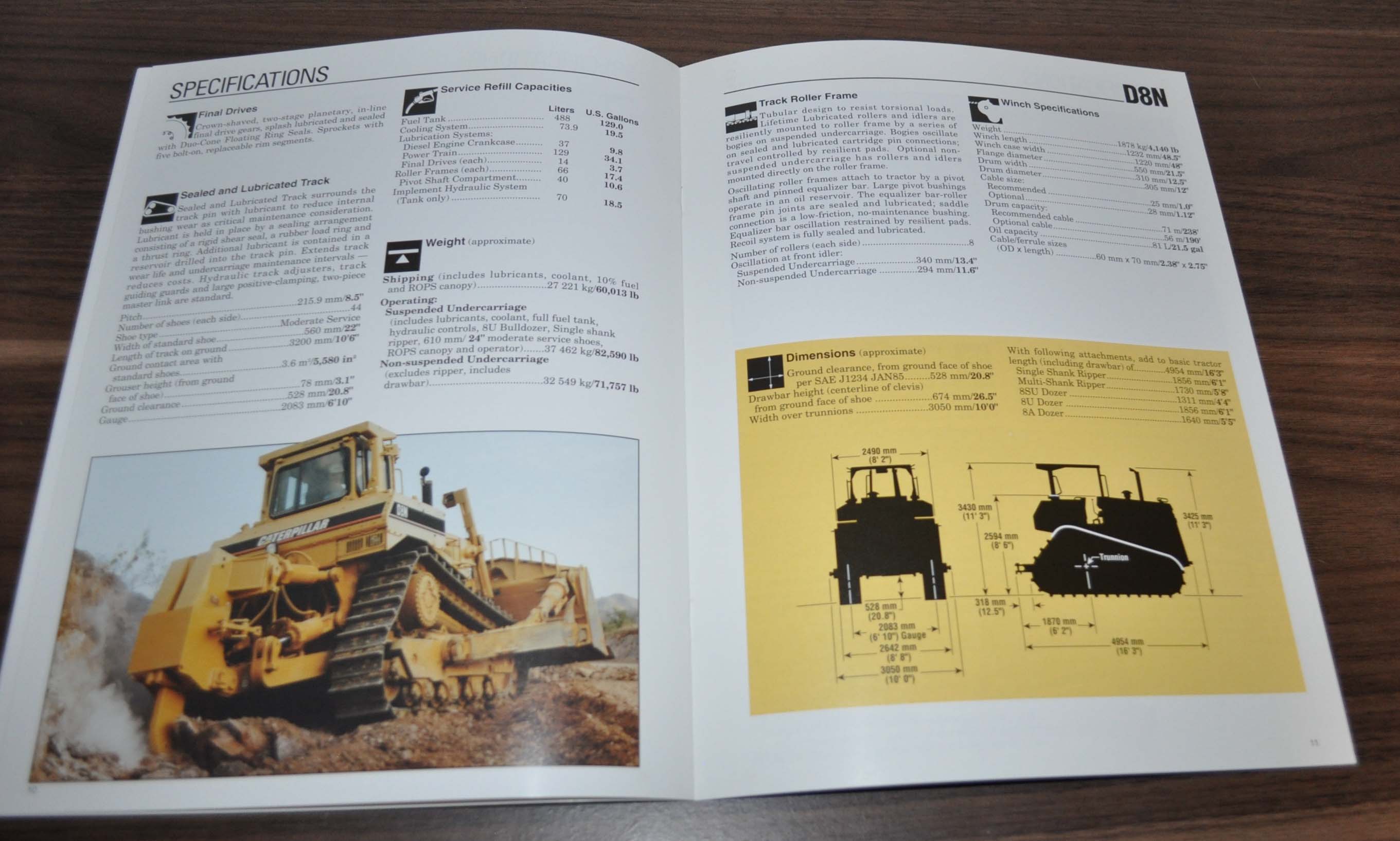 Caterpillar D8N Dozer Tractor Specification Technical Data Brochure ...