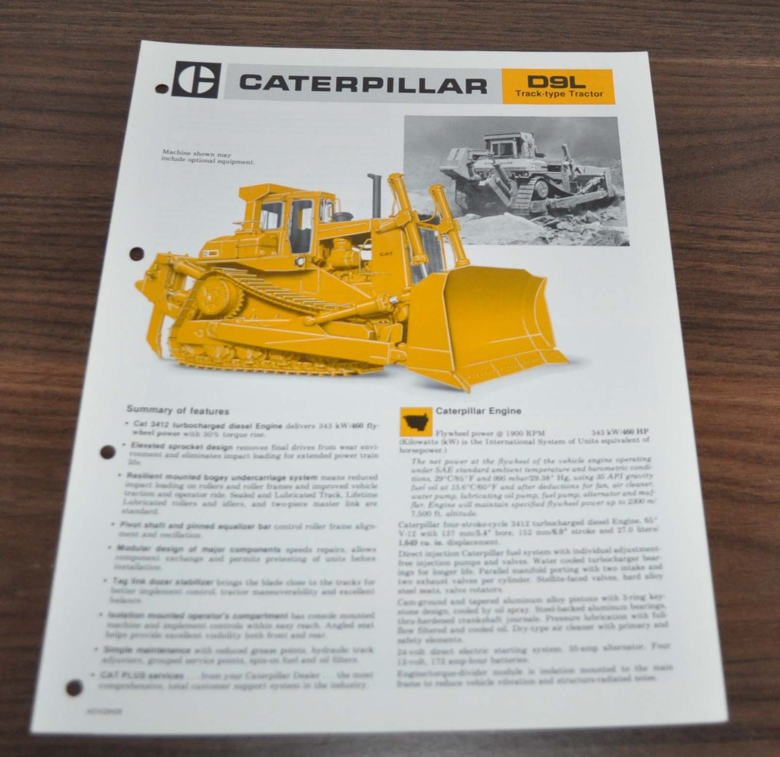 Caterpillar D9L Dozer Tractor Specification Technical Data Brochure ...