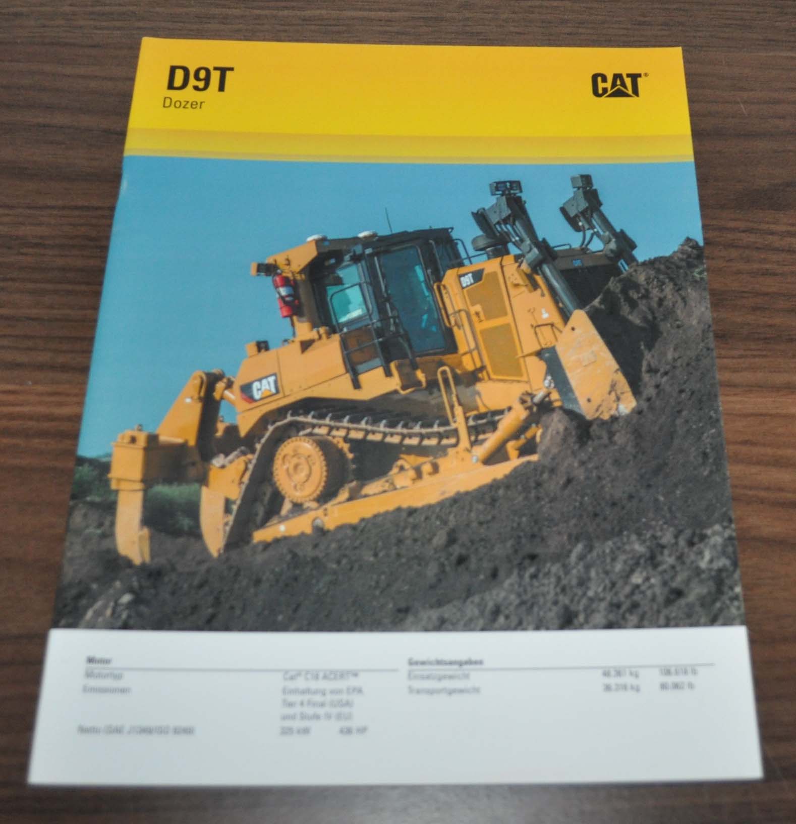 Caterpillar D9T Kettendozer Tractor Specification Technical Brochure ...