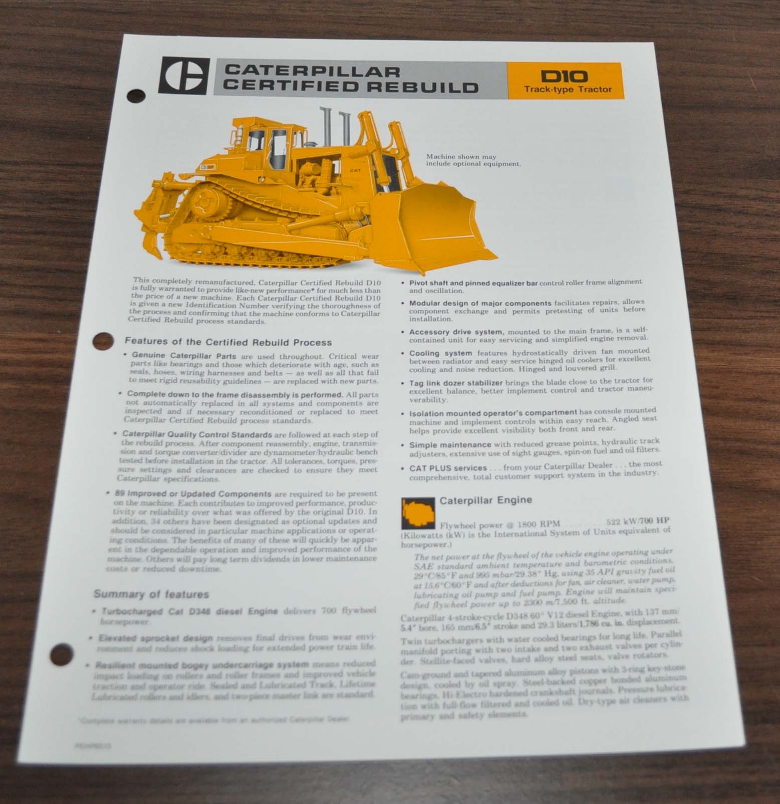 Caterpillar D10 Dozer Tractor Specification Technical Data Brochure ...
