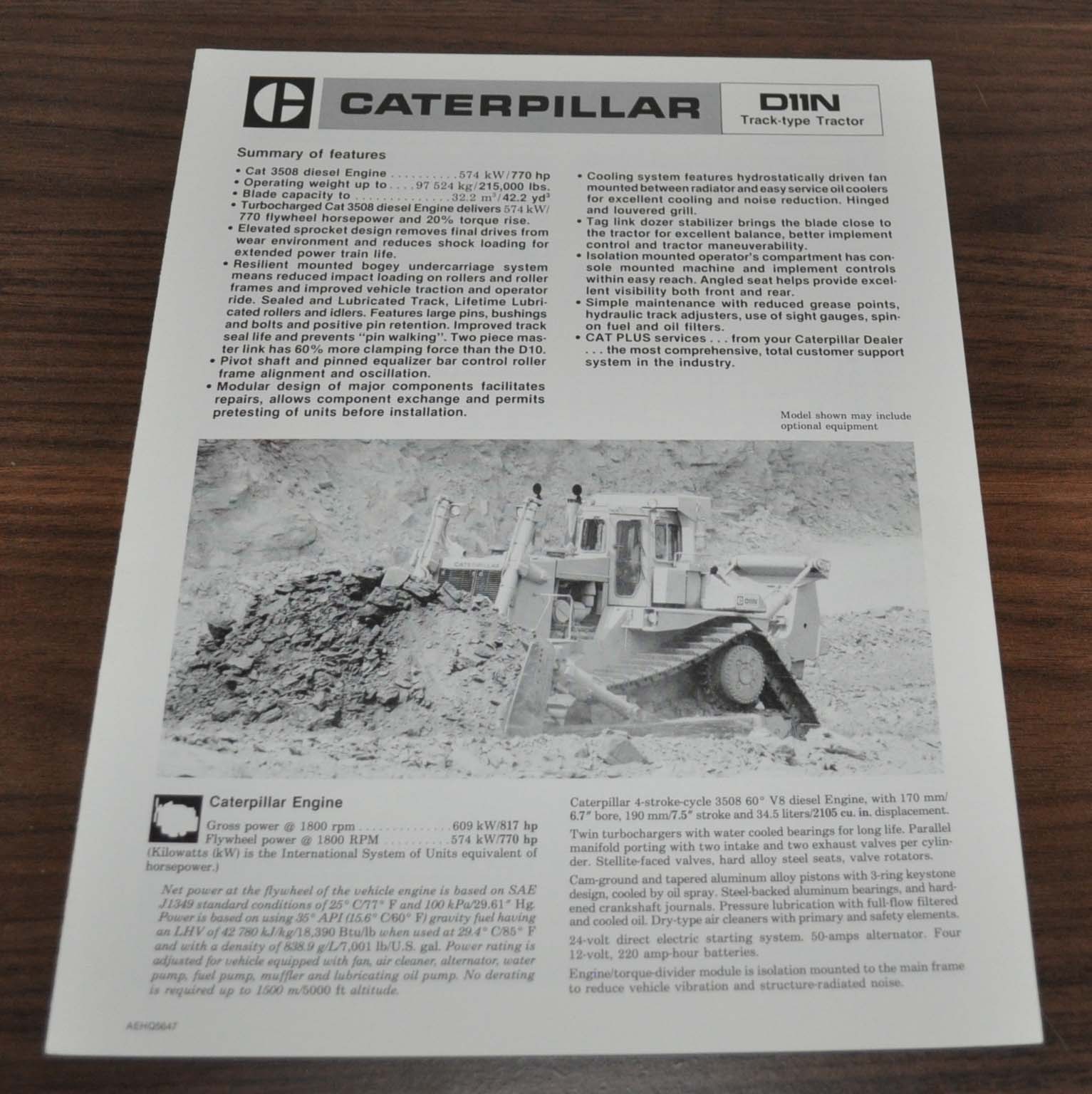 Caterpillar D11N Dozer Tractor Specification Technical Data Brochure ...