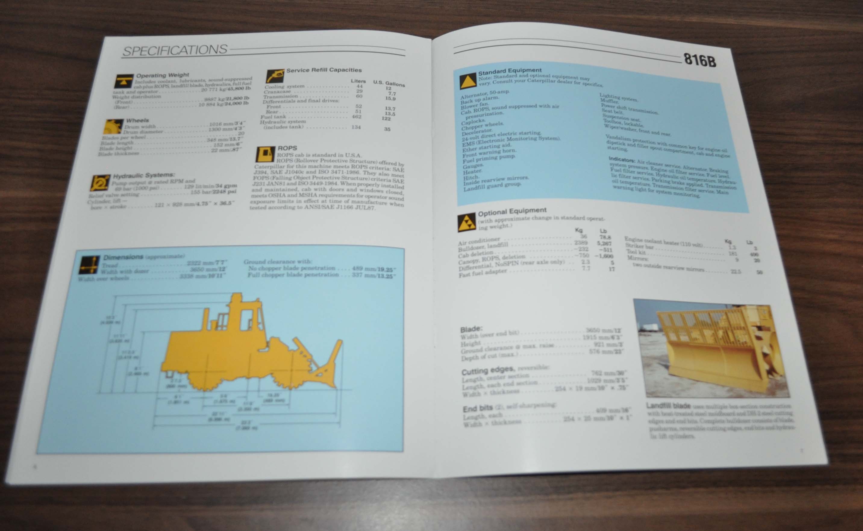 Caterpillar 816B Landfill Compactor Specification Cat Brochure Prospekt ...