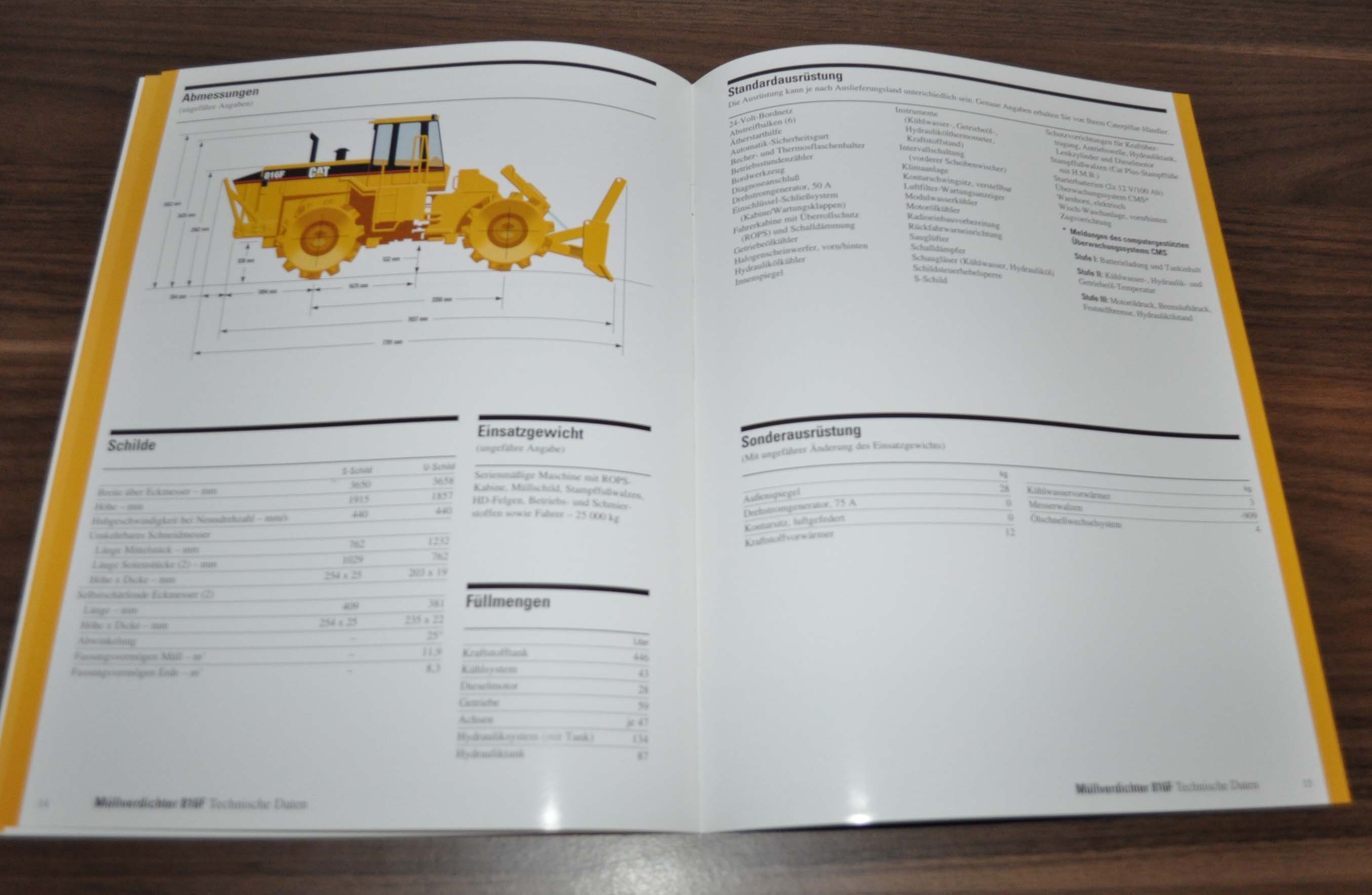 Caterpillar 816F Mullverdichter Compactor Specification Cat Brochure ...