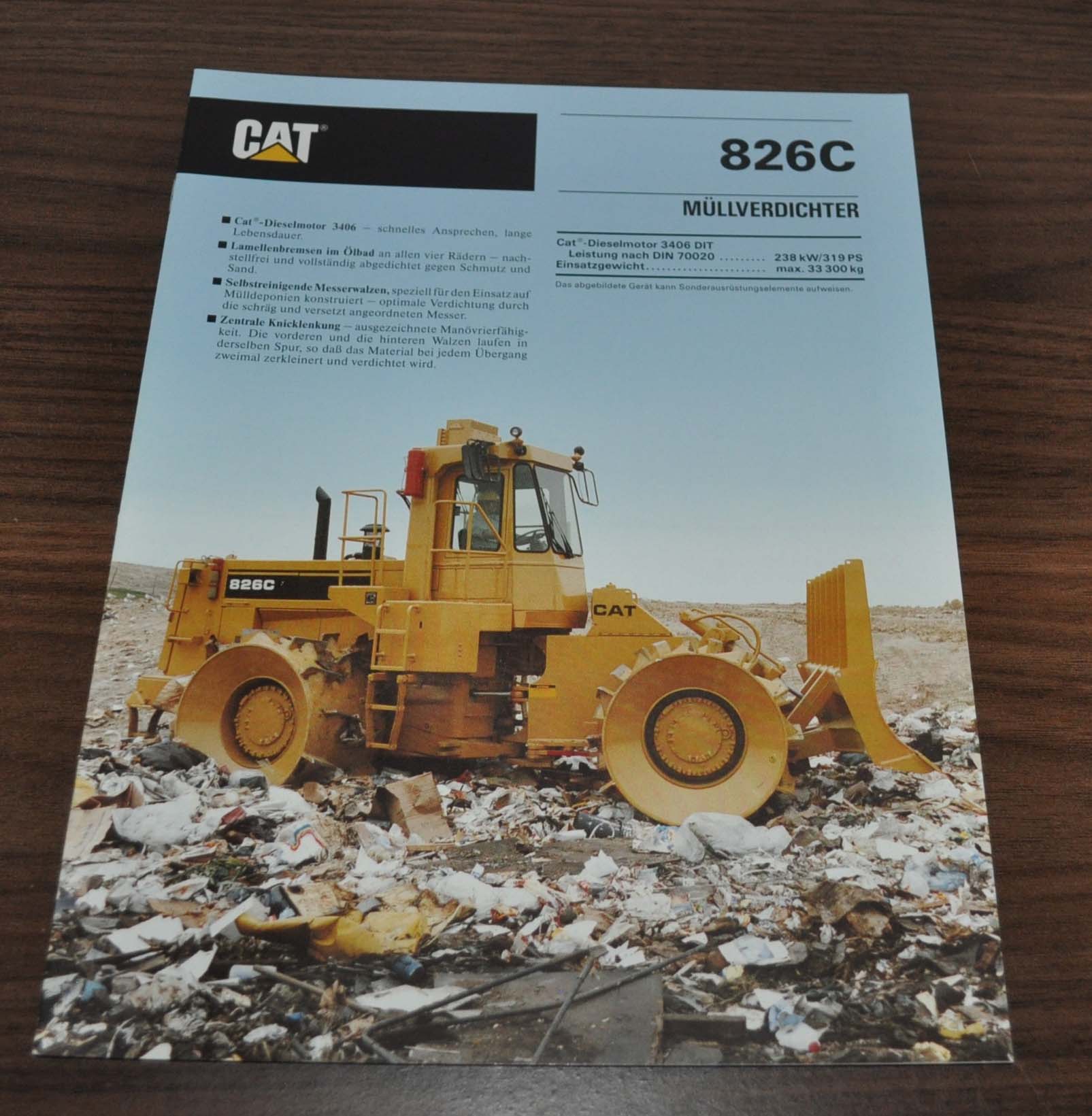 Caterpillar 826C Mullverdichter Compactor Specification Cat Brochure ...