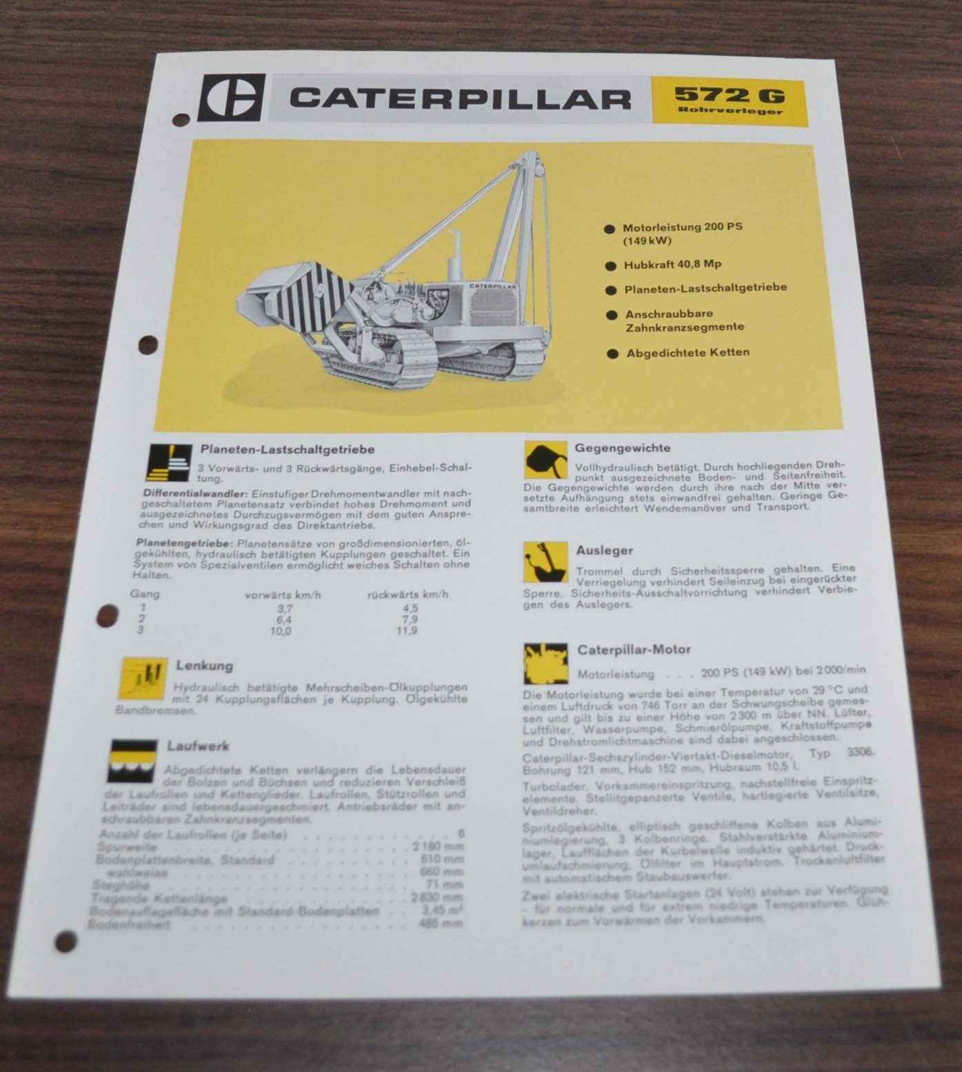 Caterpillar 572G Pipelayer Tractor Specification Technical Cat Brochure ...