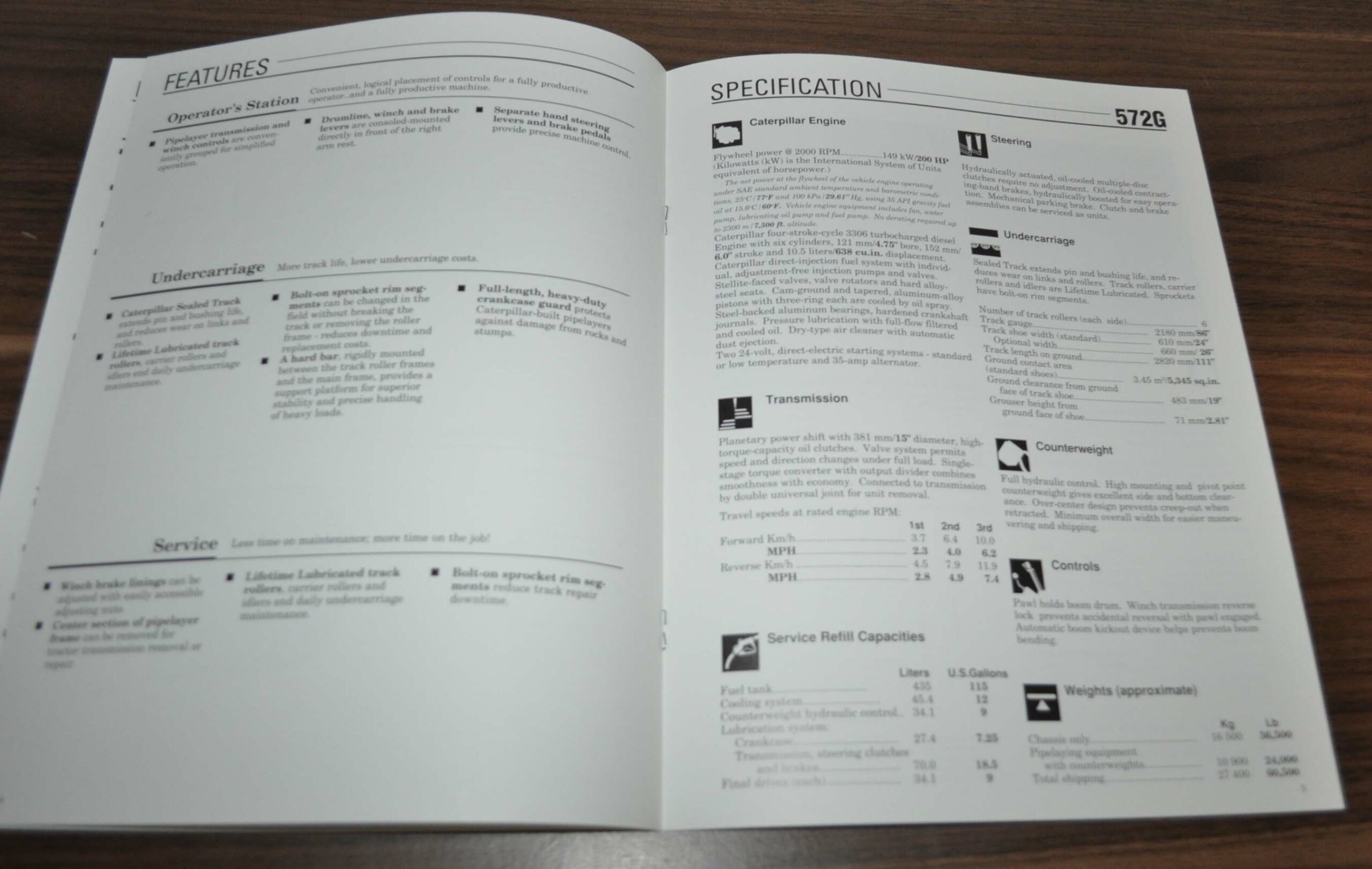 Caterpillar 572G Pipelayer Tractor Specification Technical Cat Brochure ...