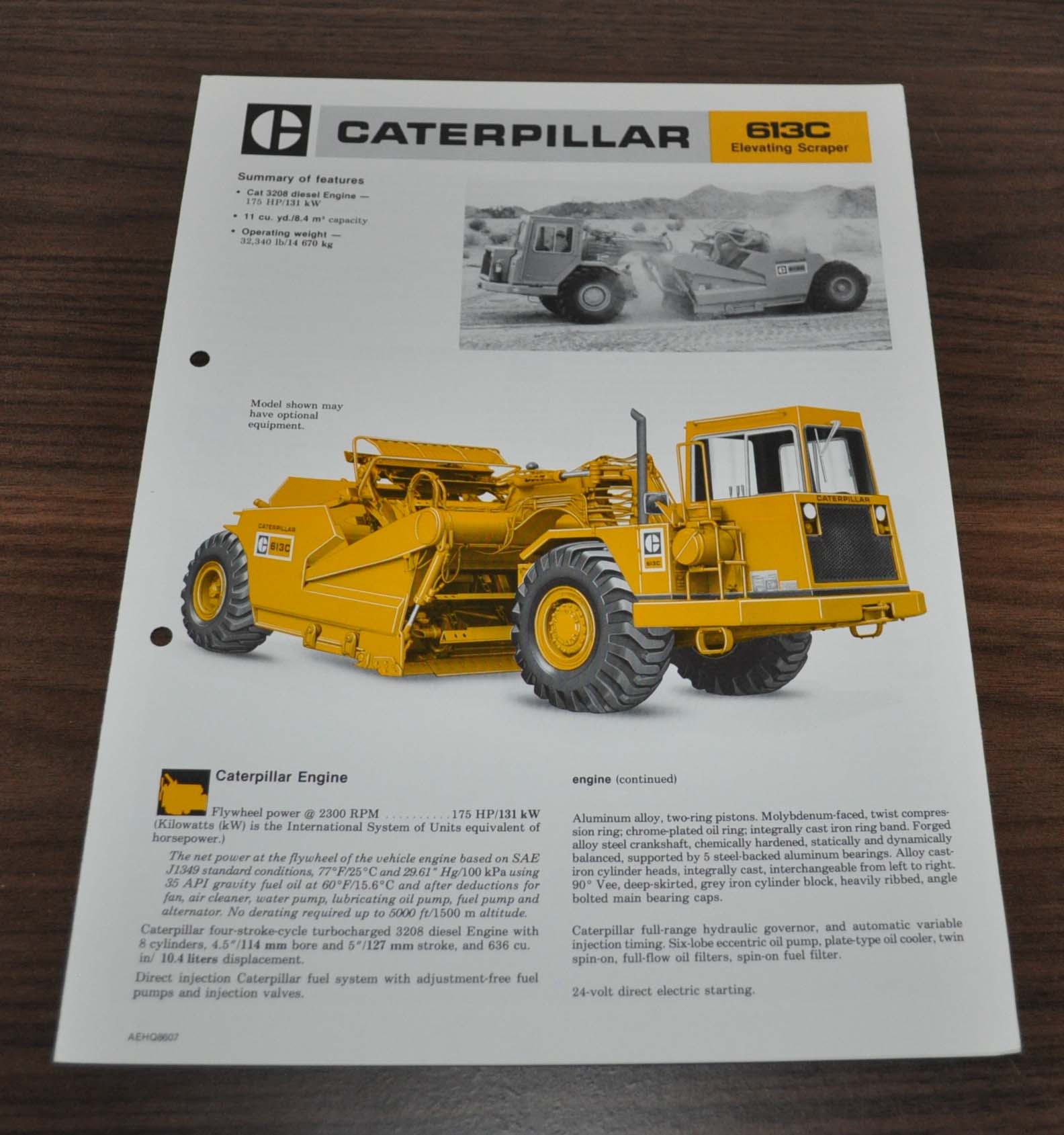 Caterpillar 613C Elevating Scraper Cat Specification Technical Brochure ...