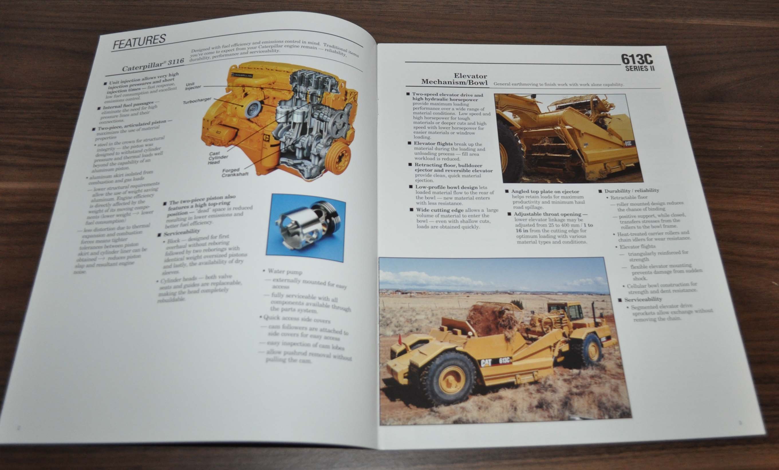 Caterpillar 613C Elevating Scraper Cat Specification Technical Brochure ...