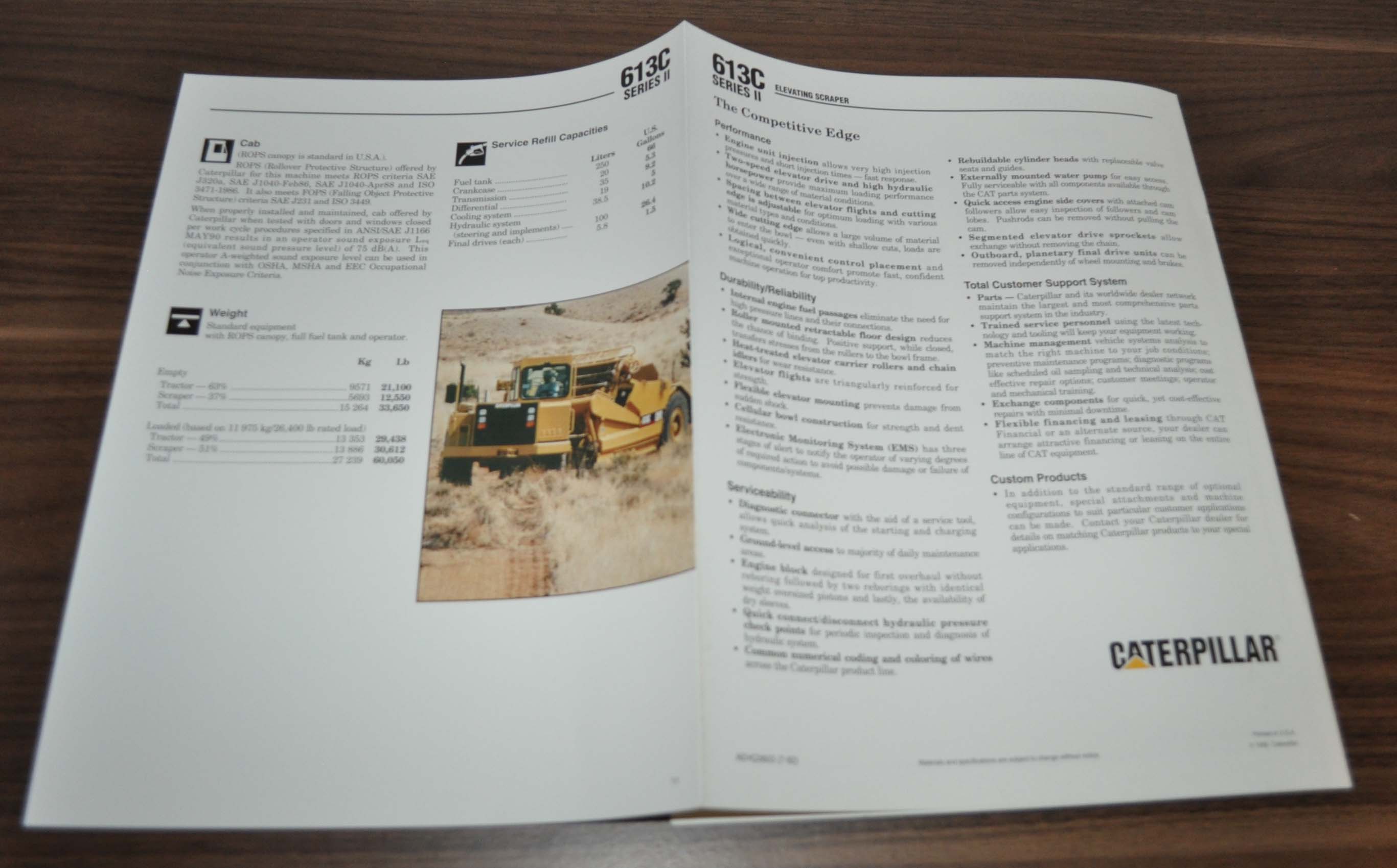 Caterpillar 613C Elevating Scraper Cat Specification Technical Brochure ...