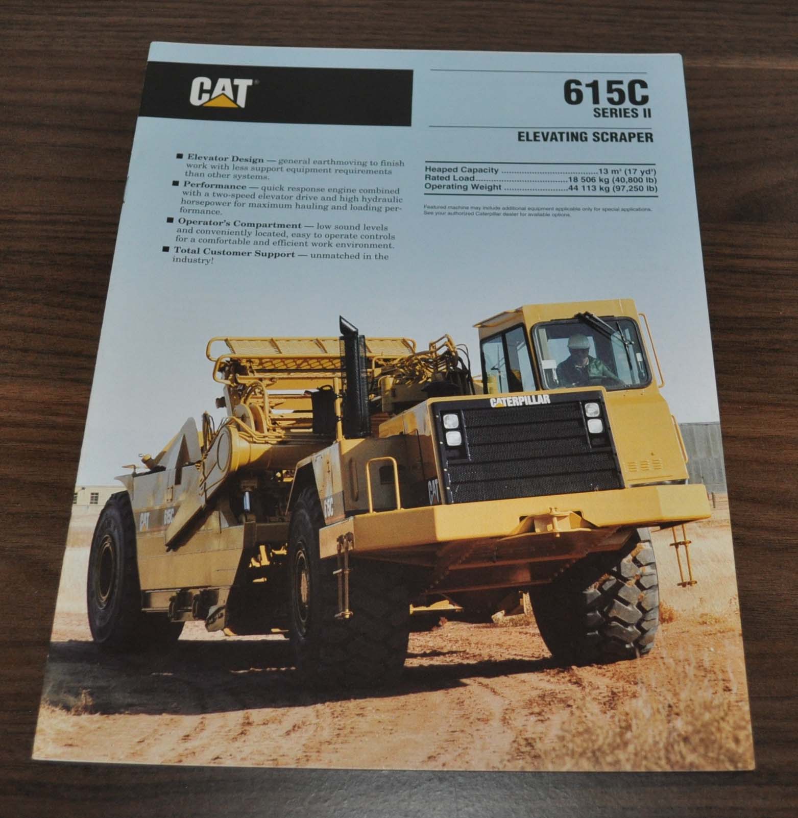 Caterpillar 615C Elevating Scraper Cat Specification Technical Brochure Prospekt – AUTO BROCHURE