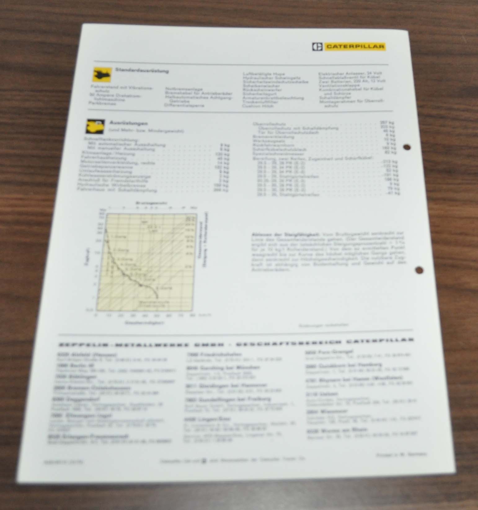 Caterpillar 621B Schurfzug Scraper Cat Specification Technical Brochure ...