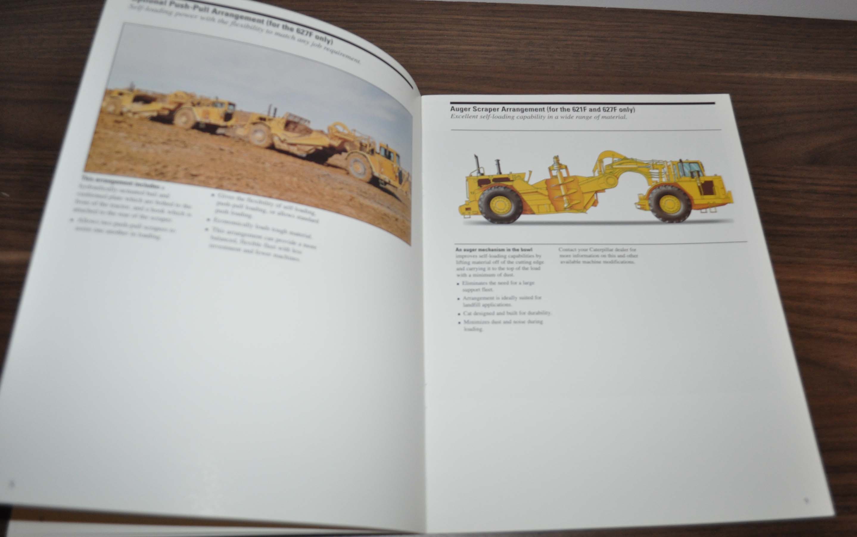 Caterpillar 621F 623F 627F Wheel Tractor Scraper Specification Brochure Prospekt – AUTO BROCHURE