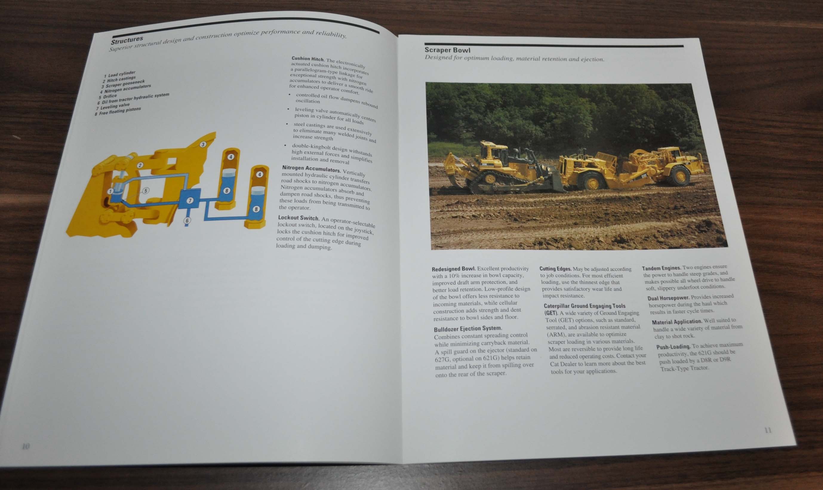 Caterpillar 621G 627G Wheel Tractor Scraper Specification Brochure Prospekt – AUTO BROCHURE