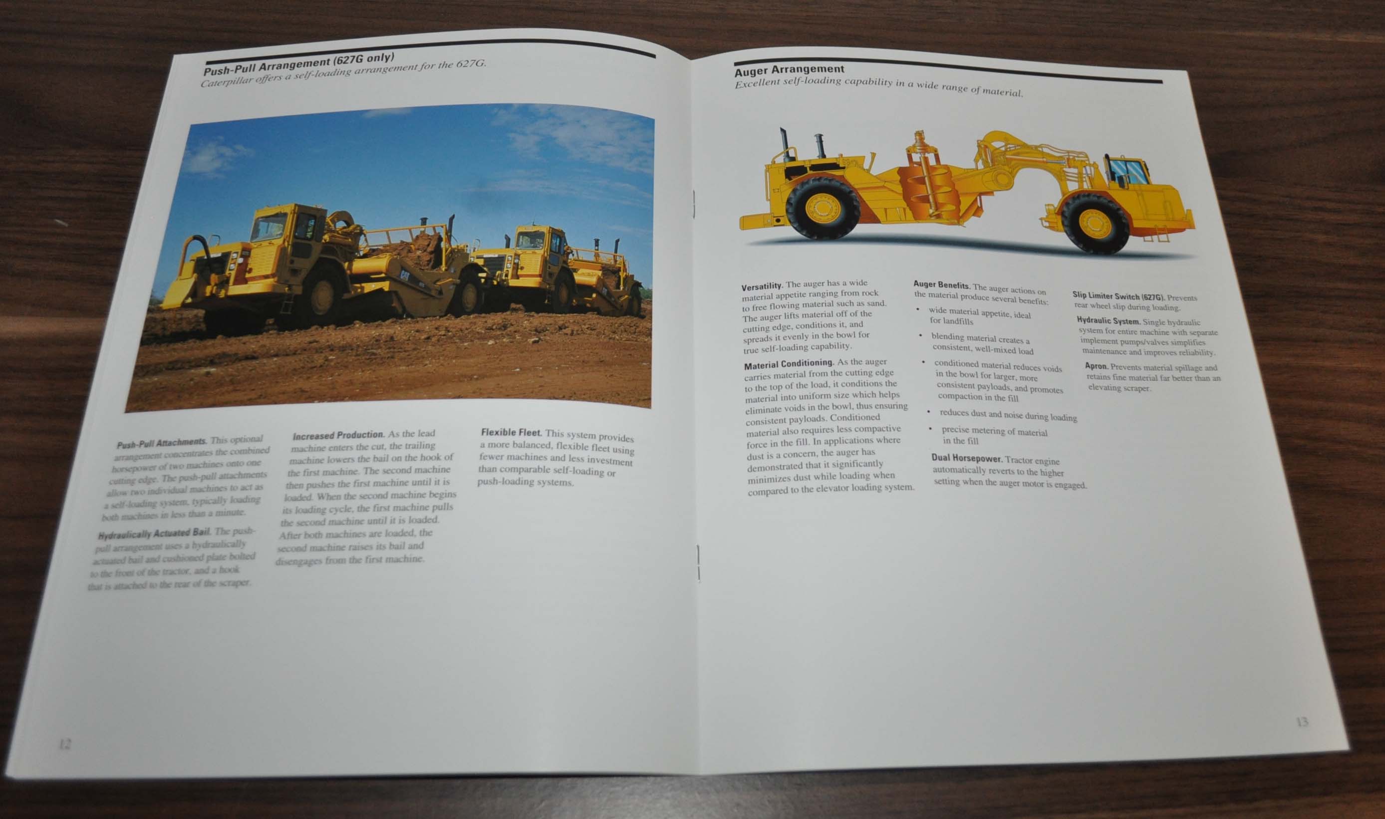 Caterpillar 621G 627G Wheel Tractor Scraper Specification Brochure Prospekt – AUTO BROCHURE