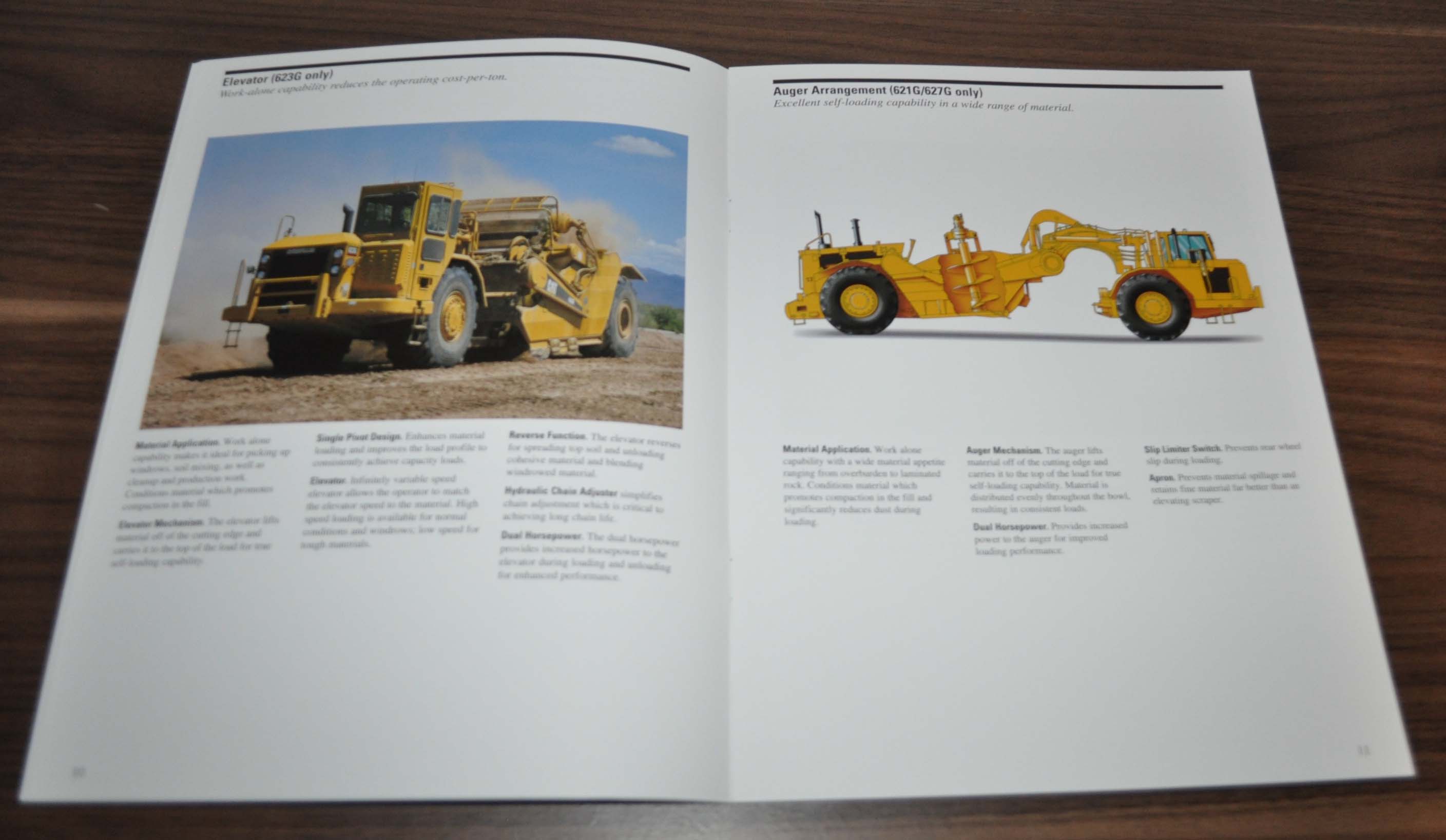 Caterpillar 621G 623G 627G Wheel Tractor Scraper Specification Brochure Prospekt – AUTO BROCHURE