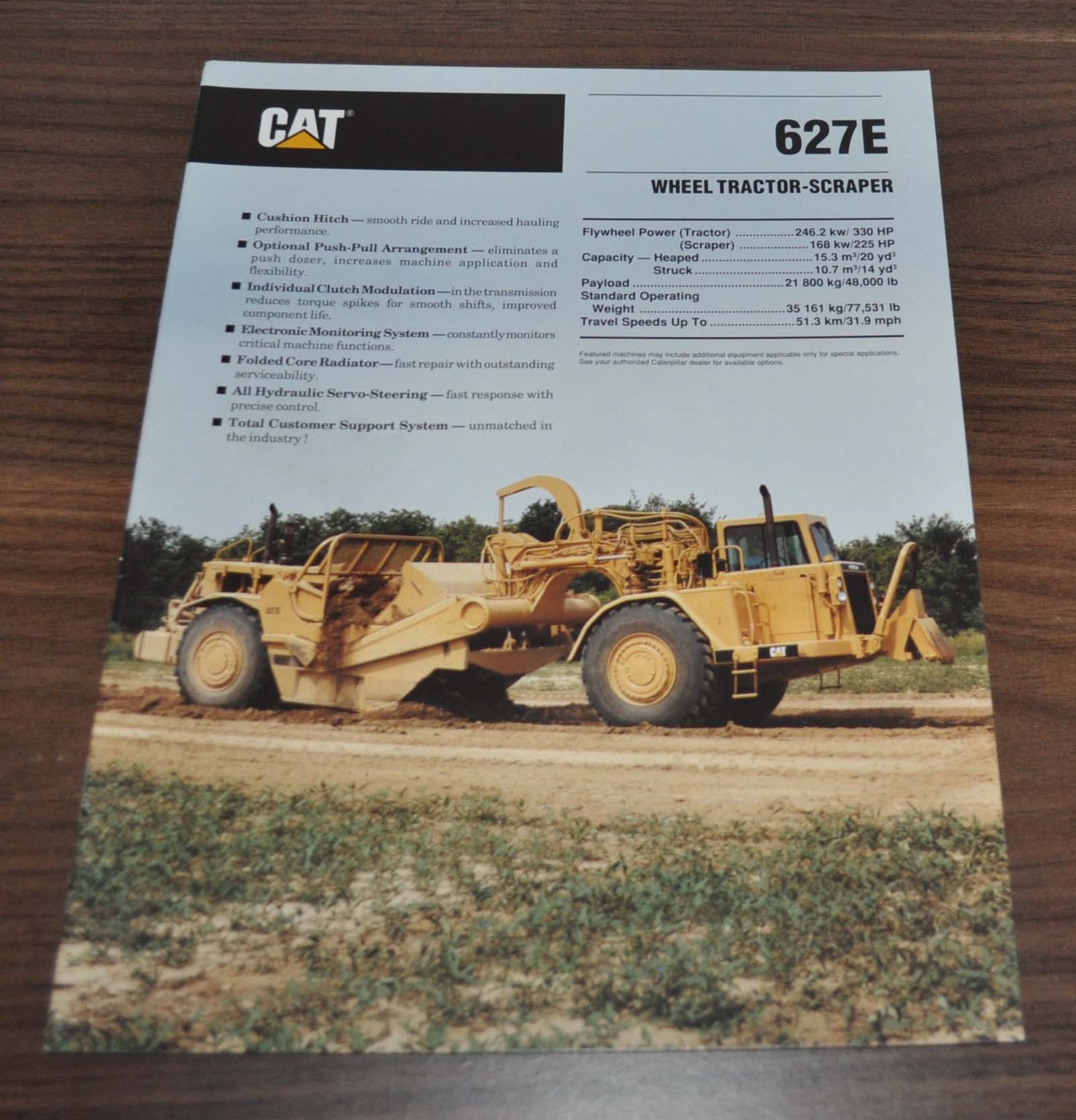 Caterpillar 627E Wheel Tractor Scraper Specification Technical Brochure ...