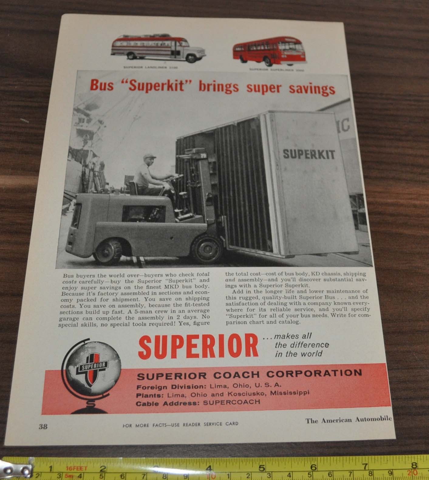1960 Superior Landliner Superliner Coach Bus Ad – AUTO BROCHURE