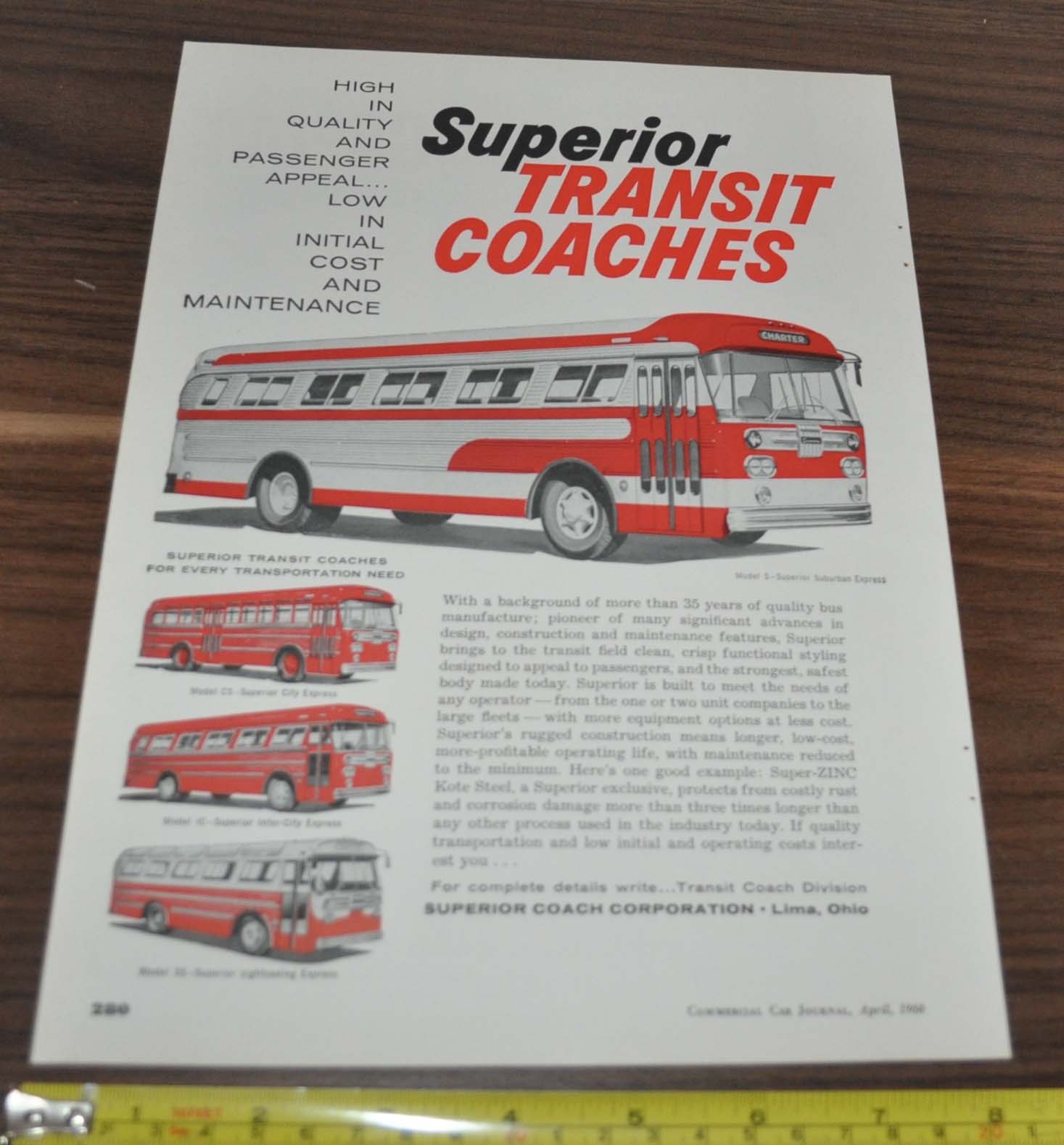 1960 Superior Super Transit Coach Bus Ad Ramco Oil Grove Success – AUTO ...
