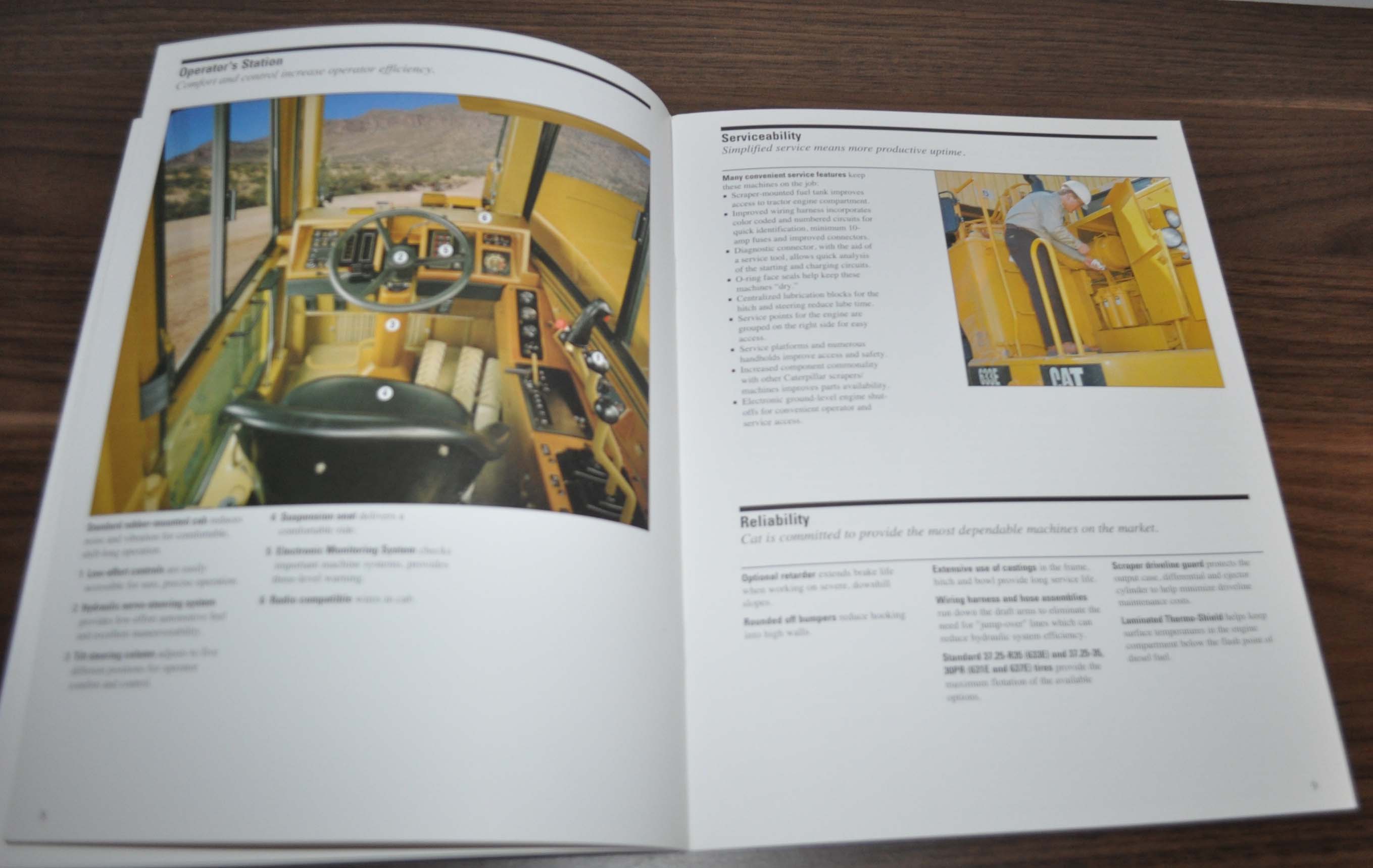 Caterpillar 631E 633E 637E Wheel Tractor Scraper Specification Brochure ...