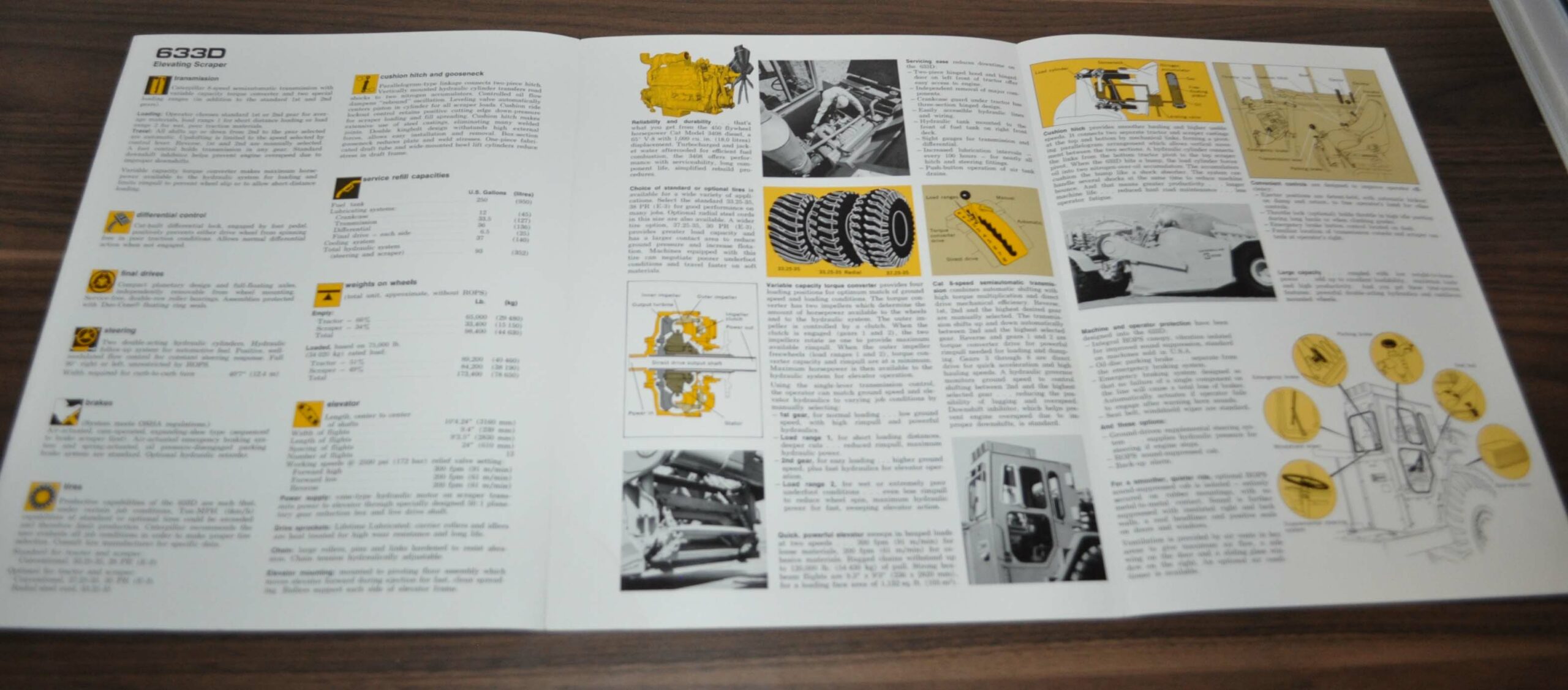 Caterpillar 633D Elevating Scraper Cat Specification Technical Brochure ...