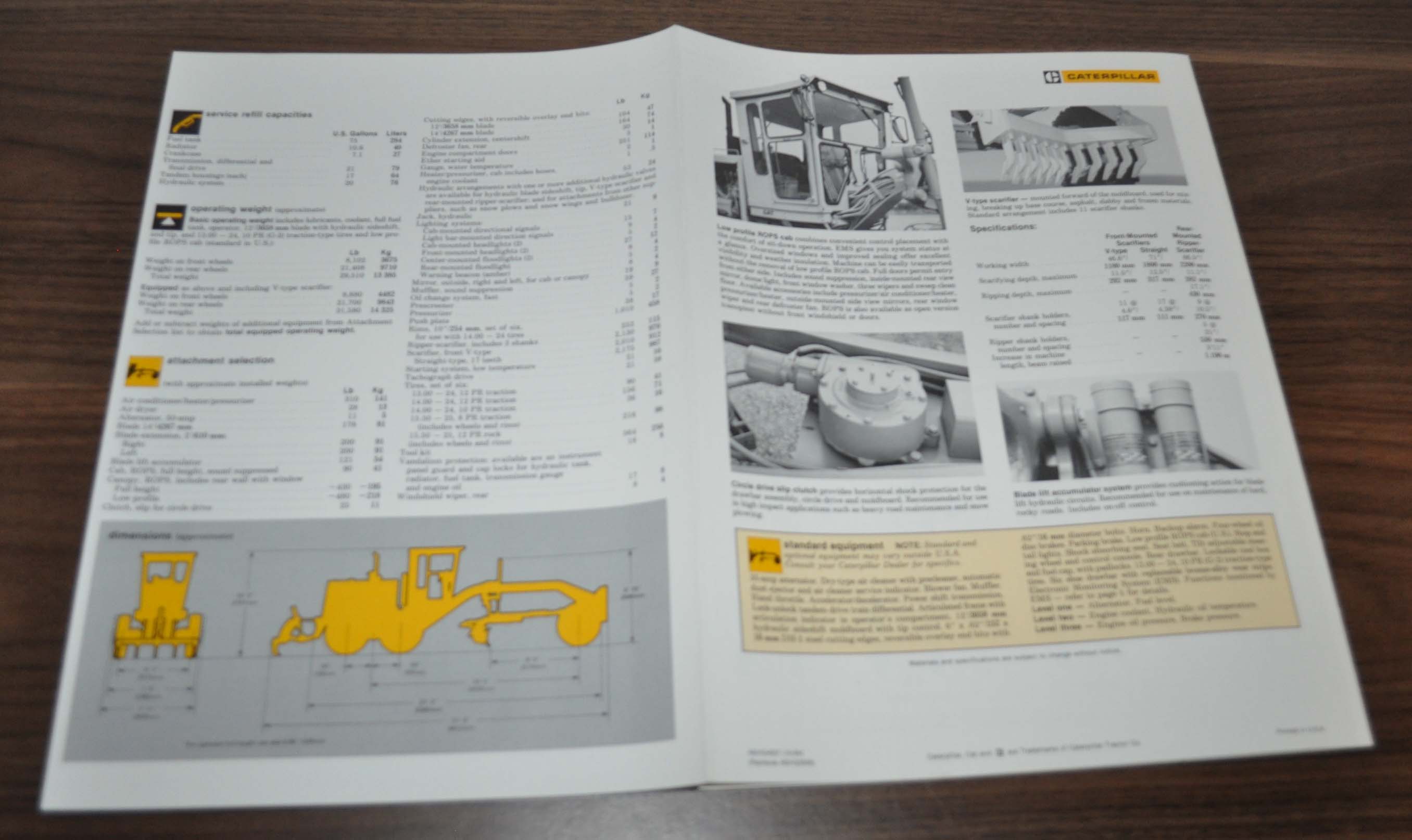 Caterpillar 12G Motor Grader Specification Technical Data Cat Brochure ...