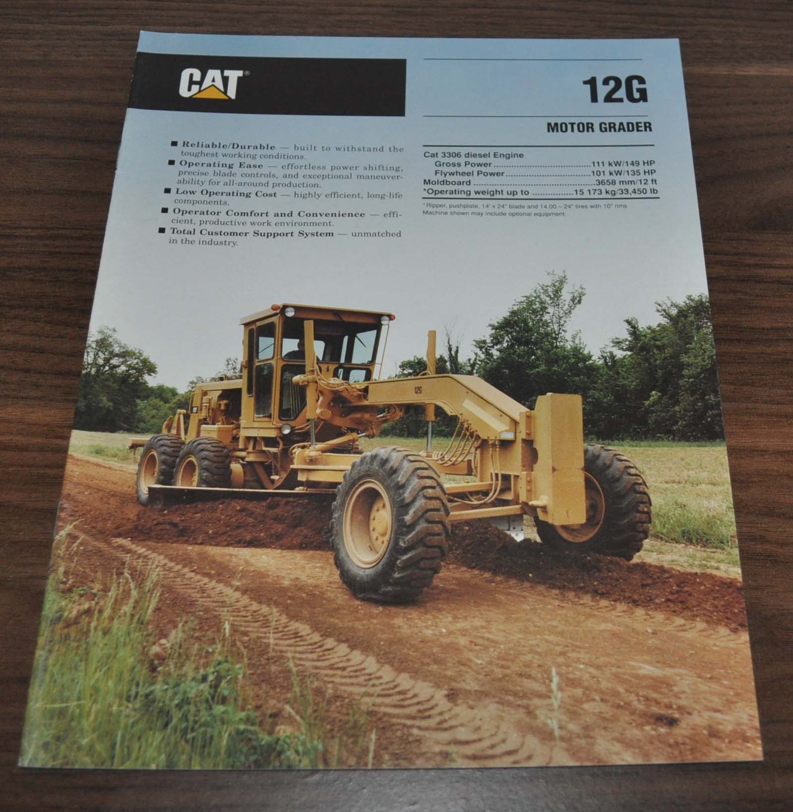 Caterpillar 12G Motor Grader Specification Technical Data Cat Brochure ...