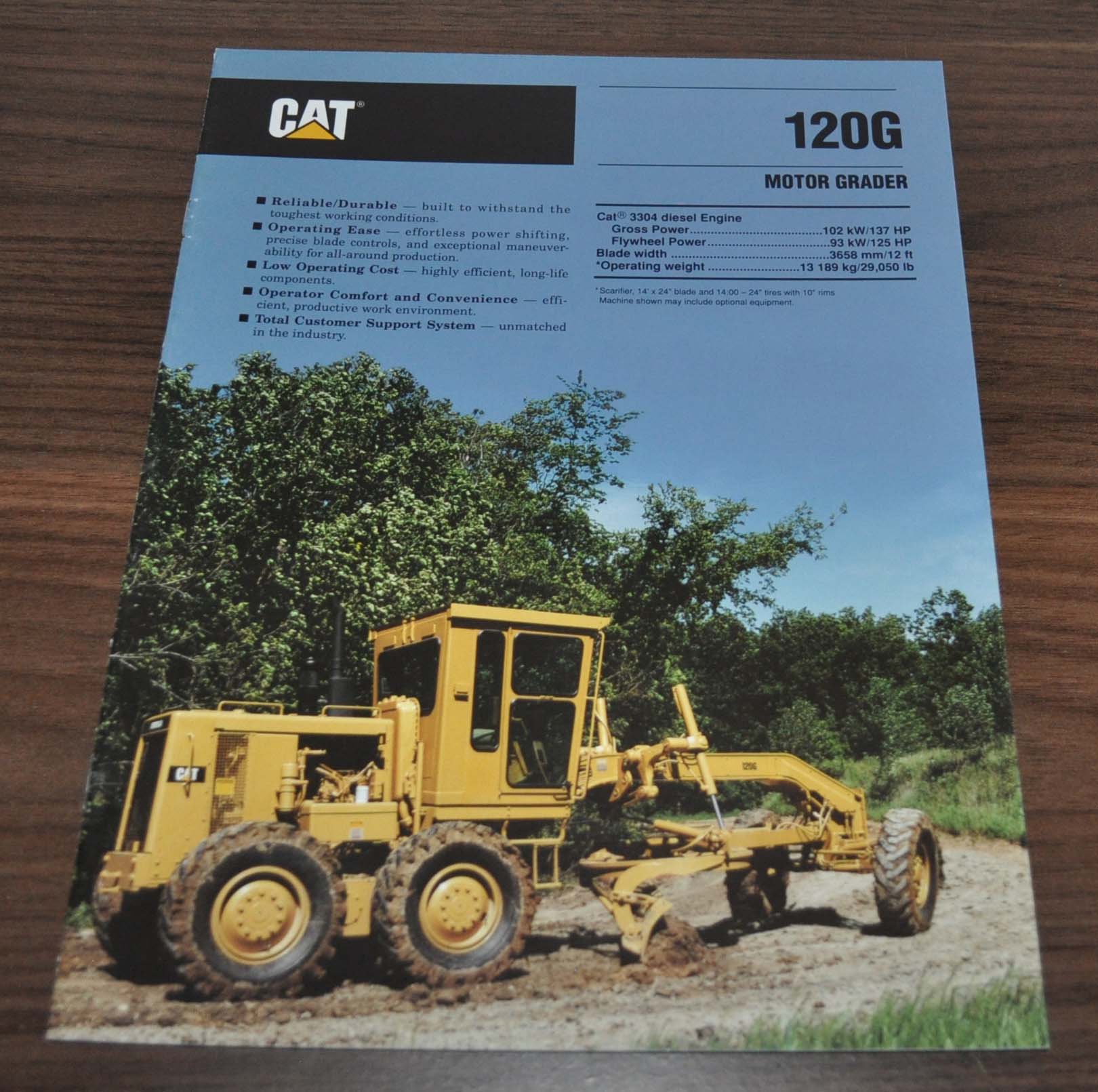 Caterpillar 120G Motor Grader Specification Technical Data Cat Brochure ...