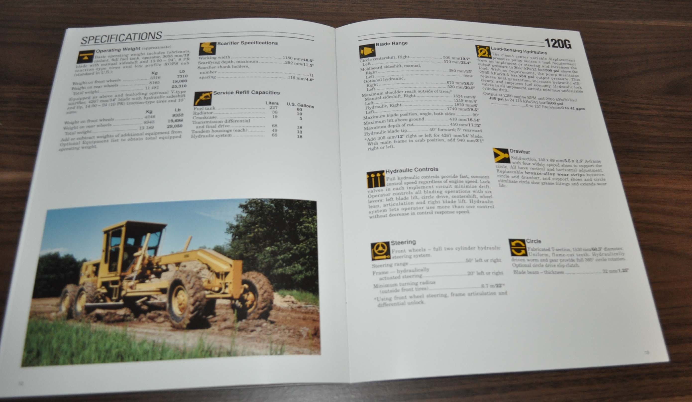 Caterpillar 120G Motor Grader Specification Technical Data Cat Brochure ...