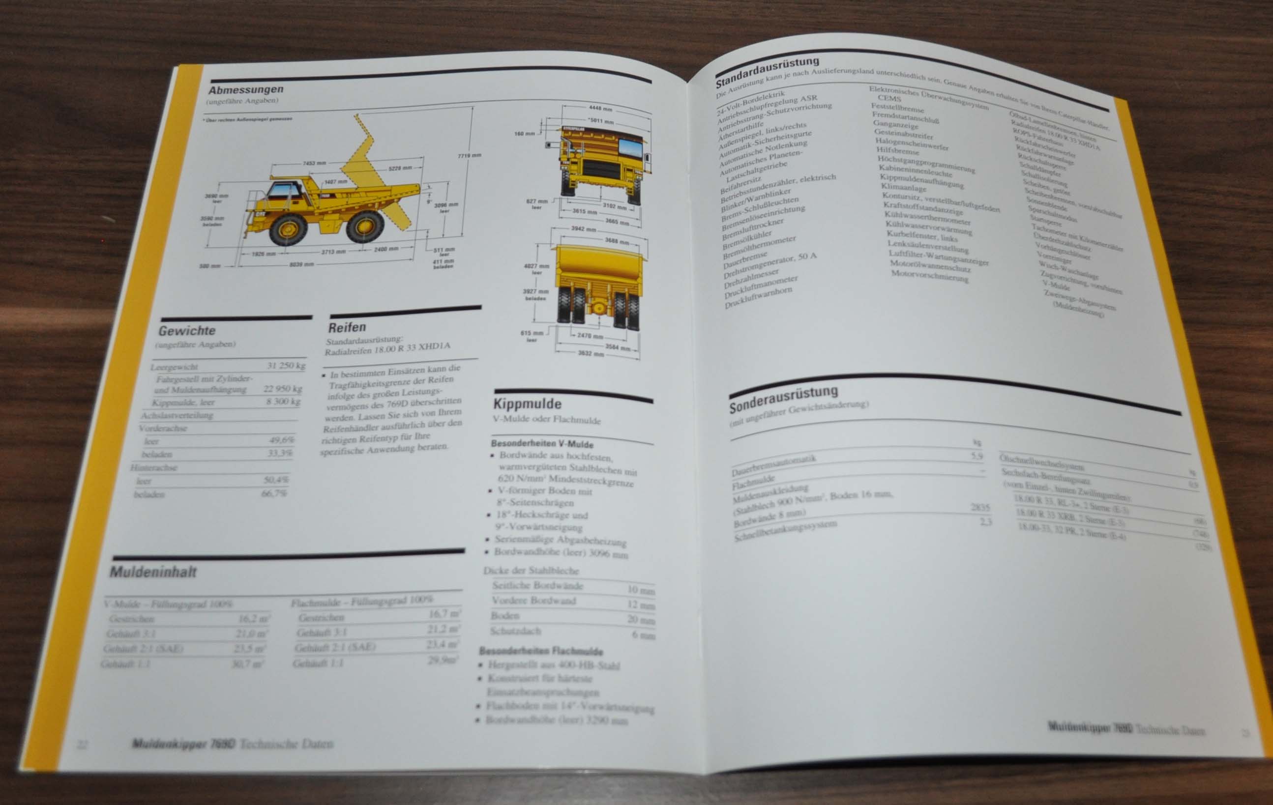 Caterpillar 769D Muldenkipper Truck Dump Dumper Specification Brochure ...