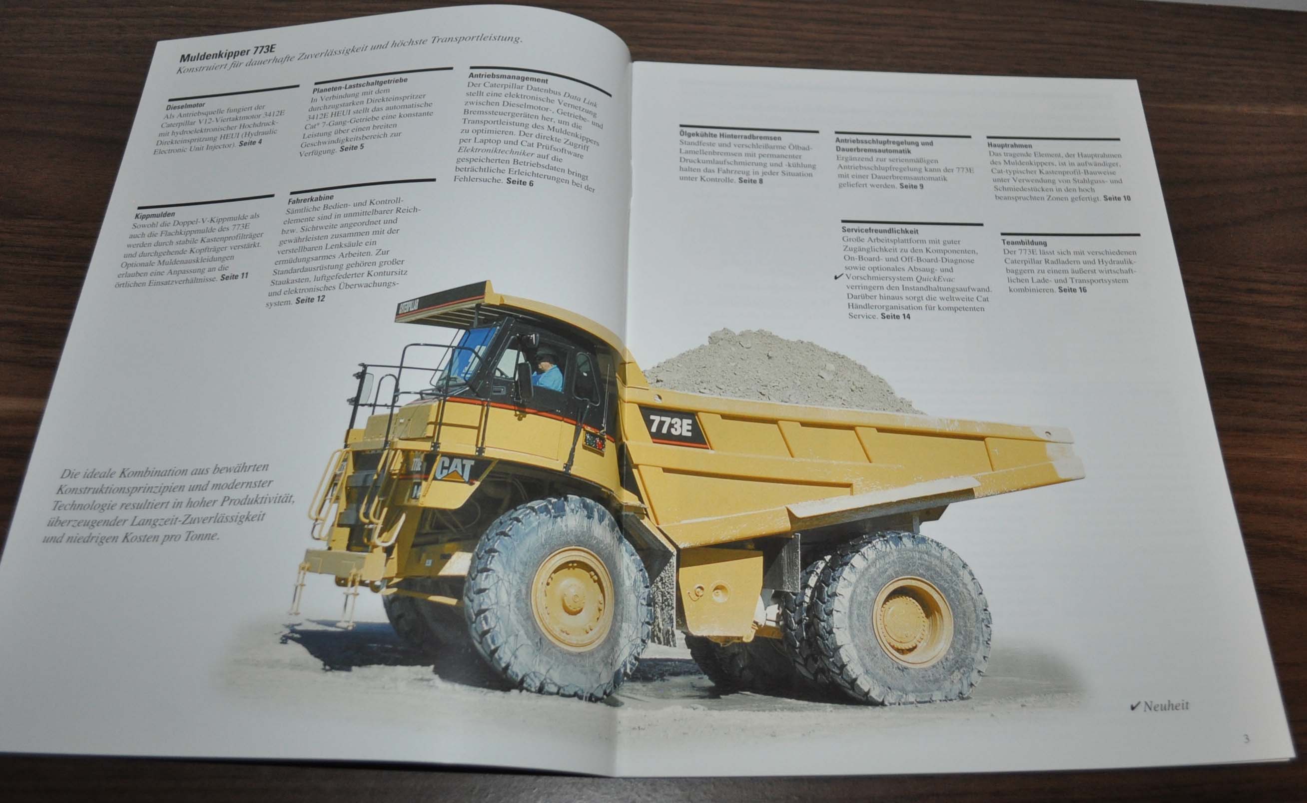 Caterpillar 773E Muldenkipper Truck Dump Dumper Specification Brochure ...