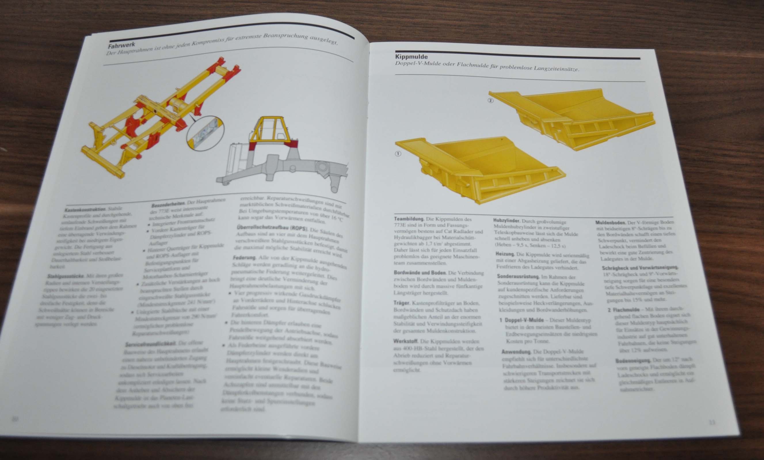 Caterpillar 773E Muldenkipper Truck Dump Dumper Specification Brochure Prospekt – AUTO BROCHURE