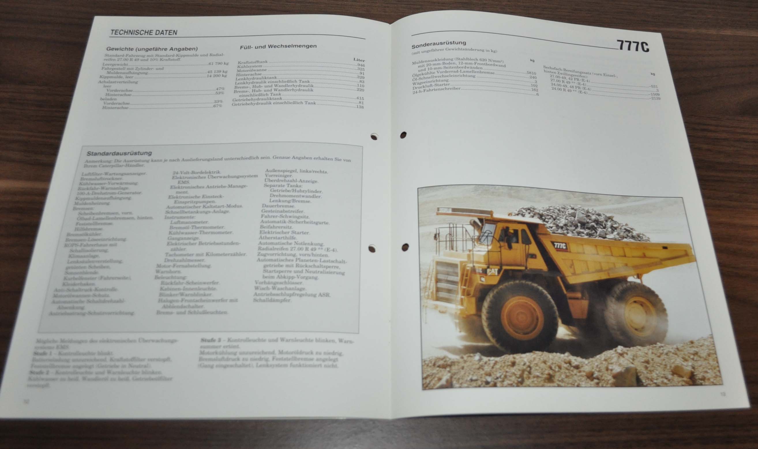 Caterpillar 777C Muldenkipper Truck Dump Dumper Specification Brochure ...